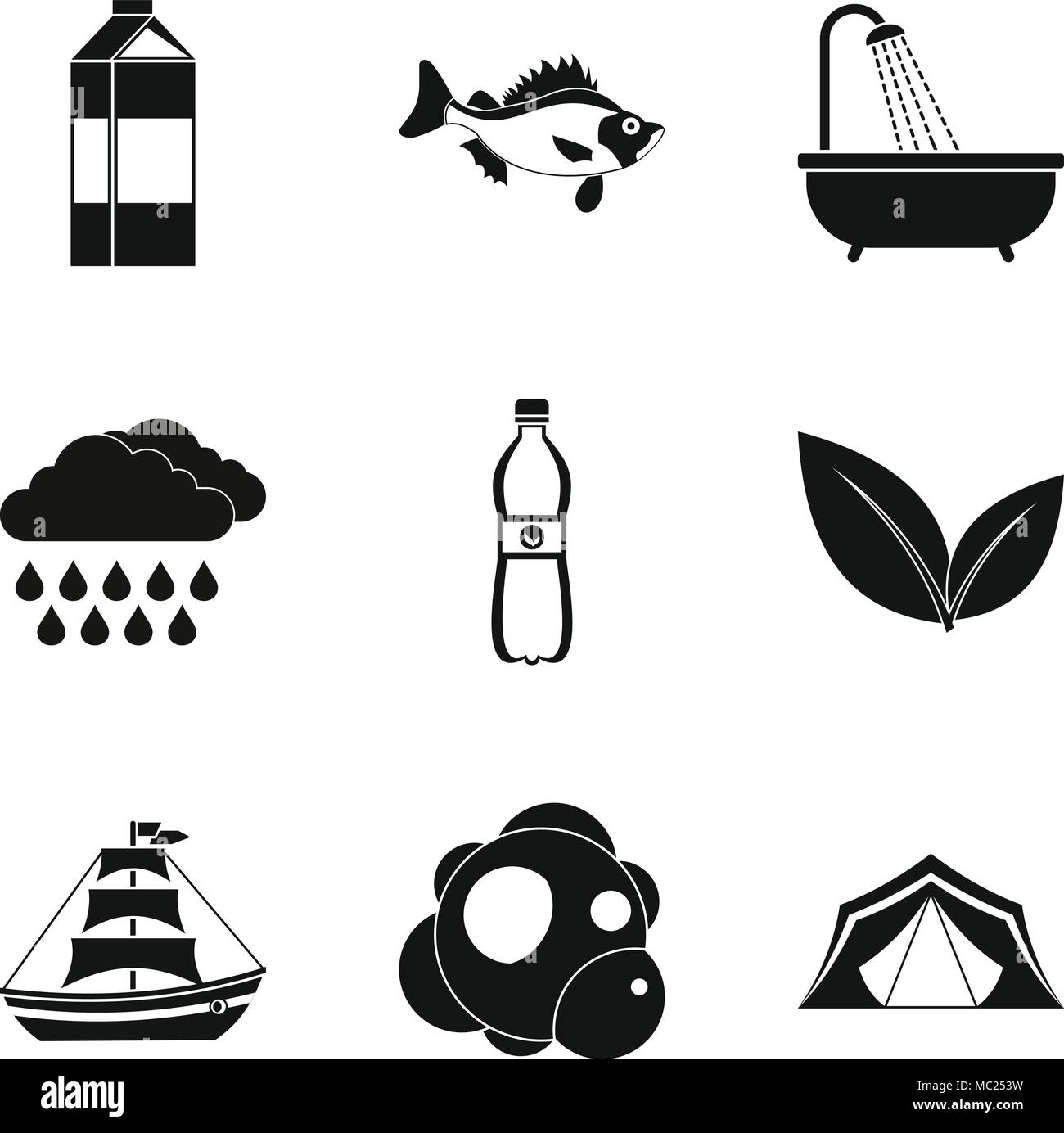 Fluid power system icons set, simple style Stock Vector Image & Art - Alamy