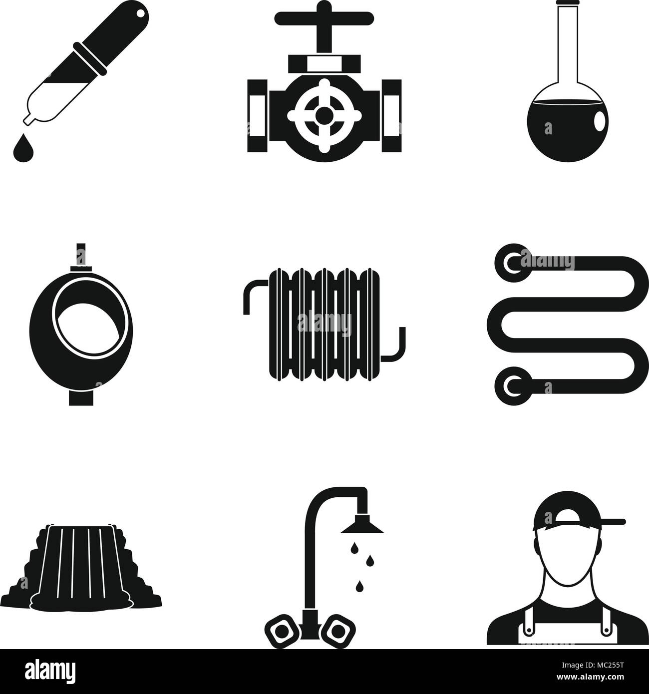 Fluid system icons set, simple style Stock Vector Image & Art - Alamy