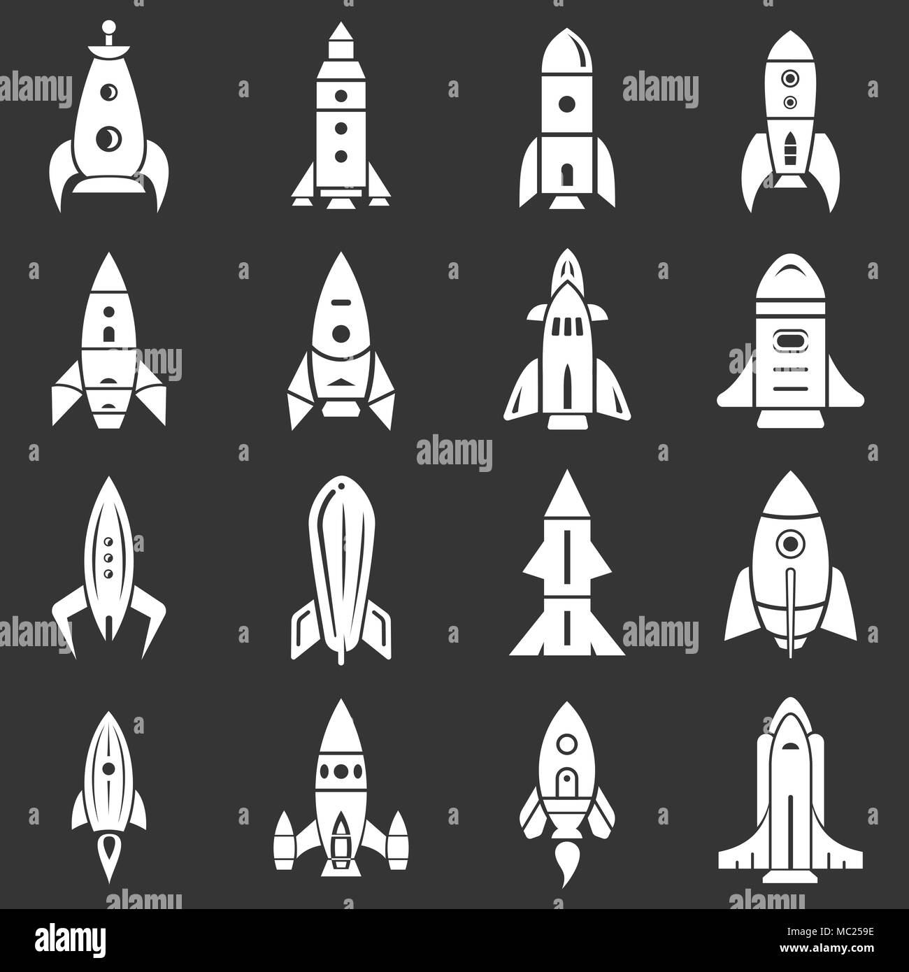 Rocket icons set grey vector Stock Vector Image & Art - Alamy