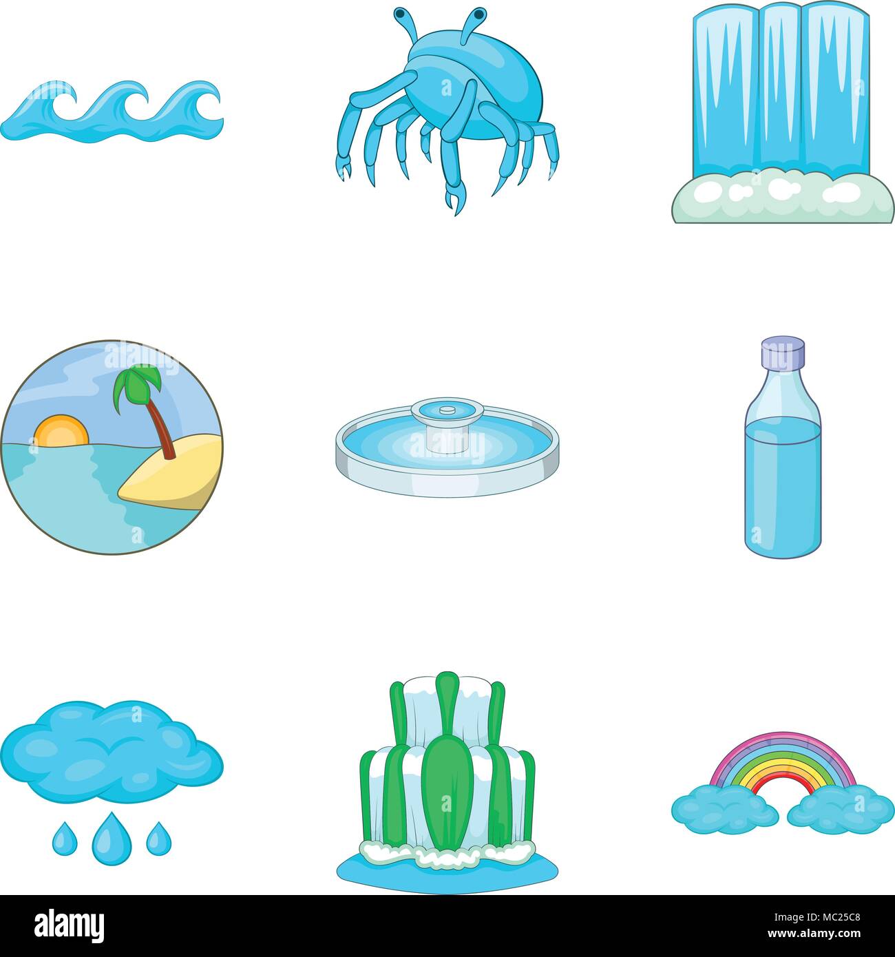 Water test icons set, cartoon style Stock Vector Image & Art - Alamy
