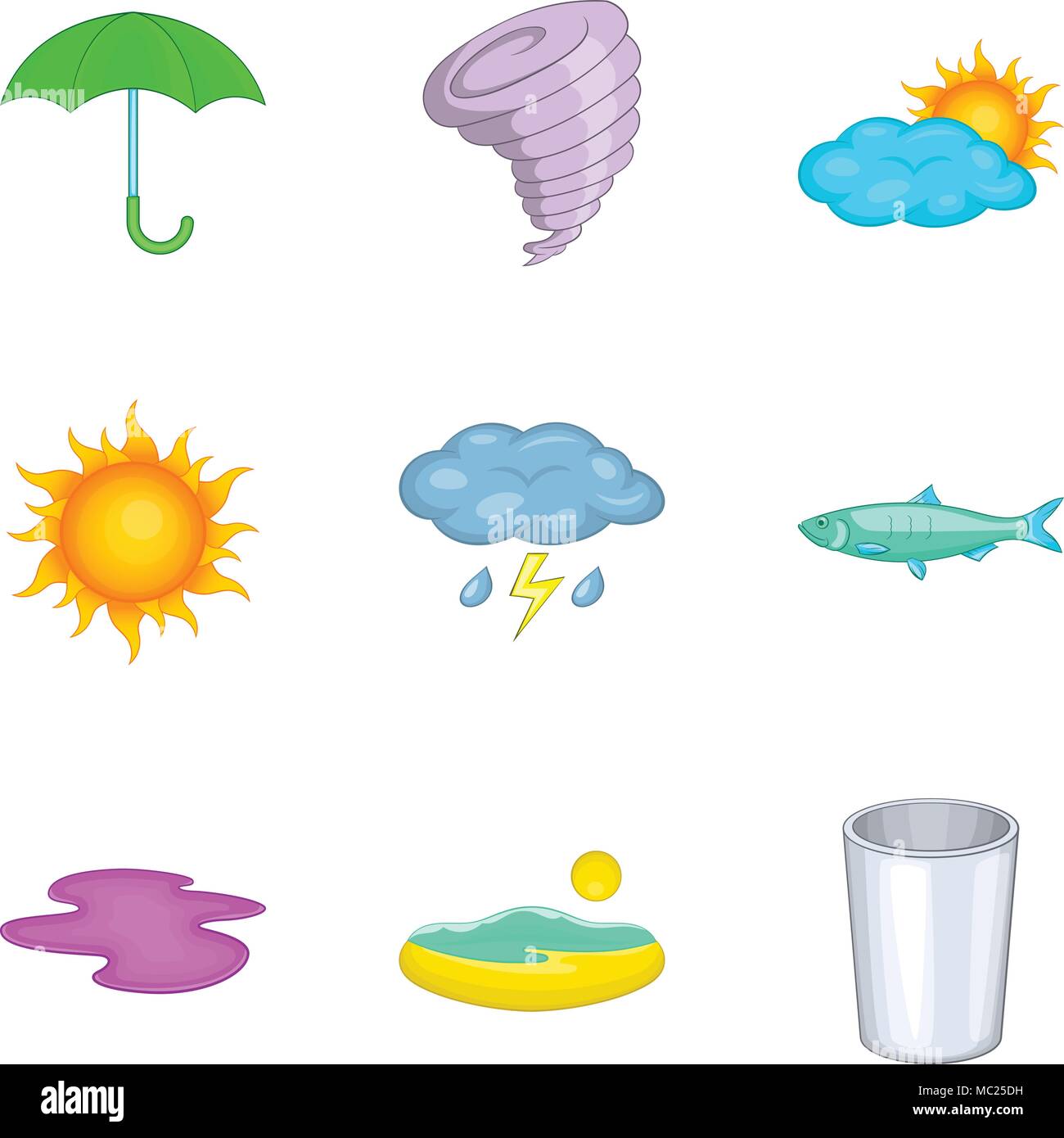 Drainage icons set, cartoon style Stock Vector Image & Art - Alamy