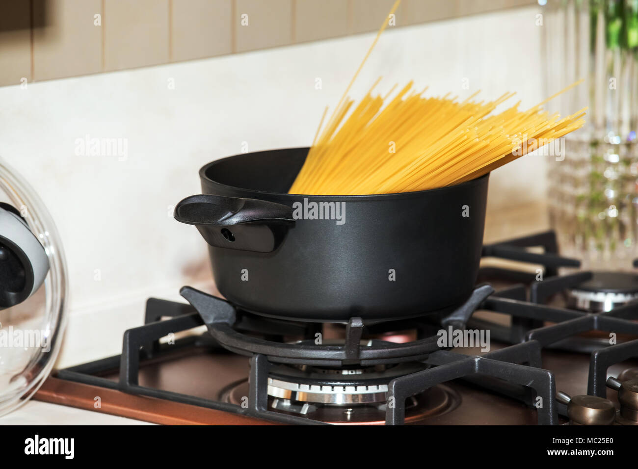 Pot with pasta Stock Photo - Alamy