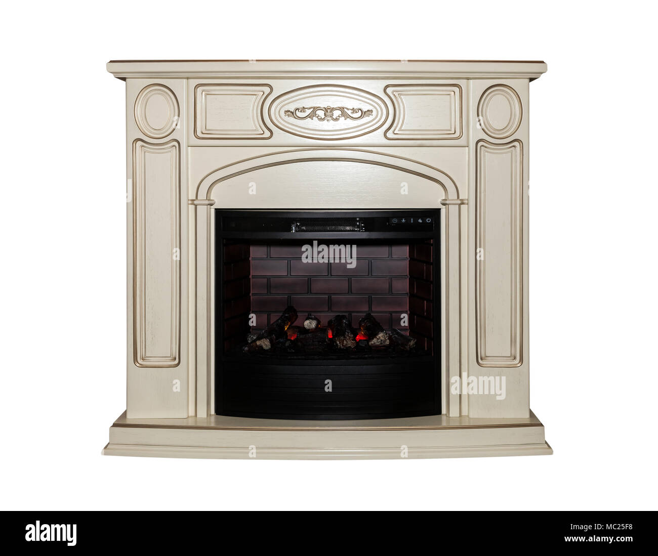 Fireplace isolated on white background Stock Photo - Alamy
