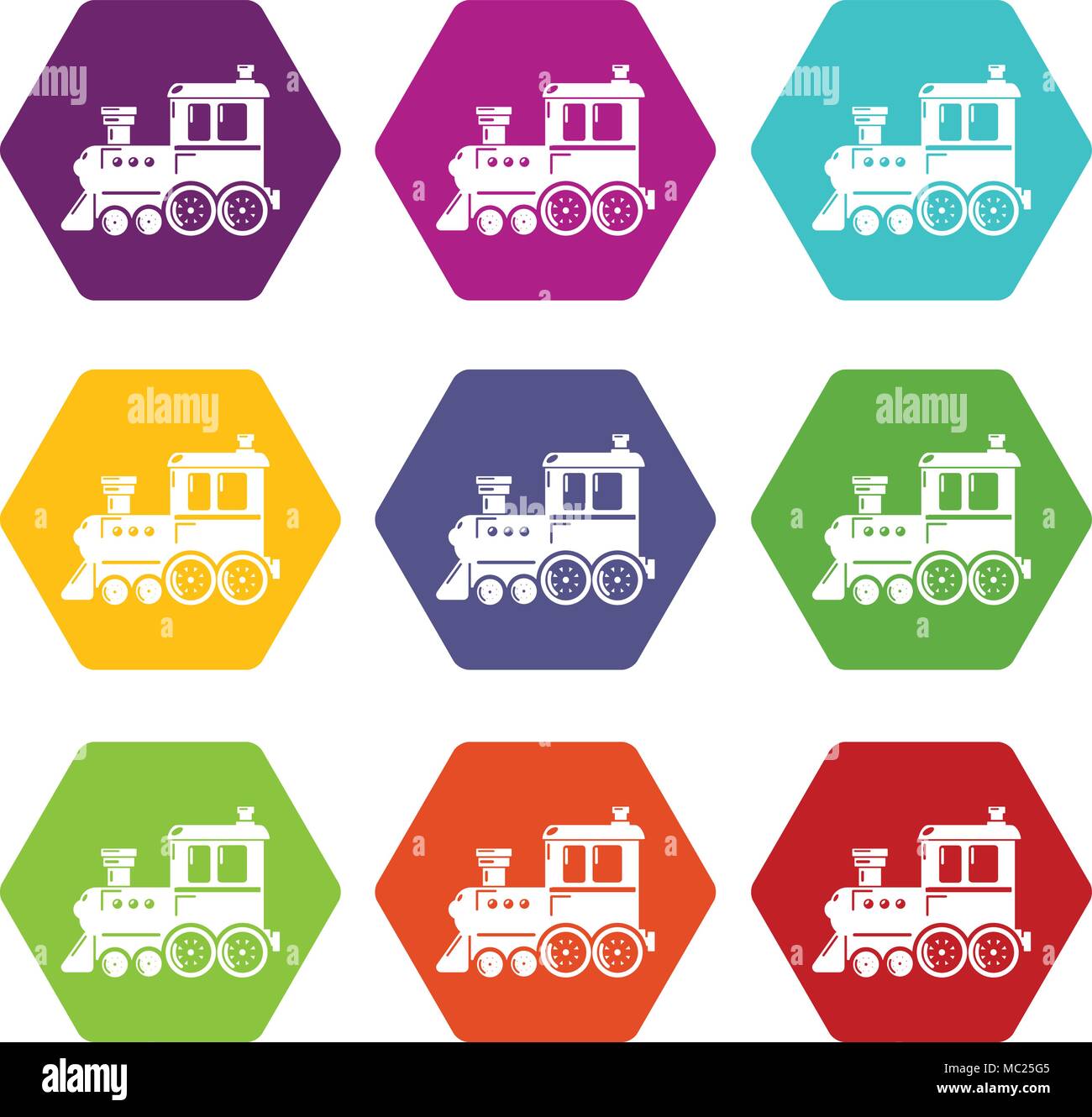 Locomotive icons set 9 vector Stock Vector Image & Art - Alamy