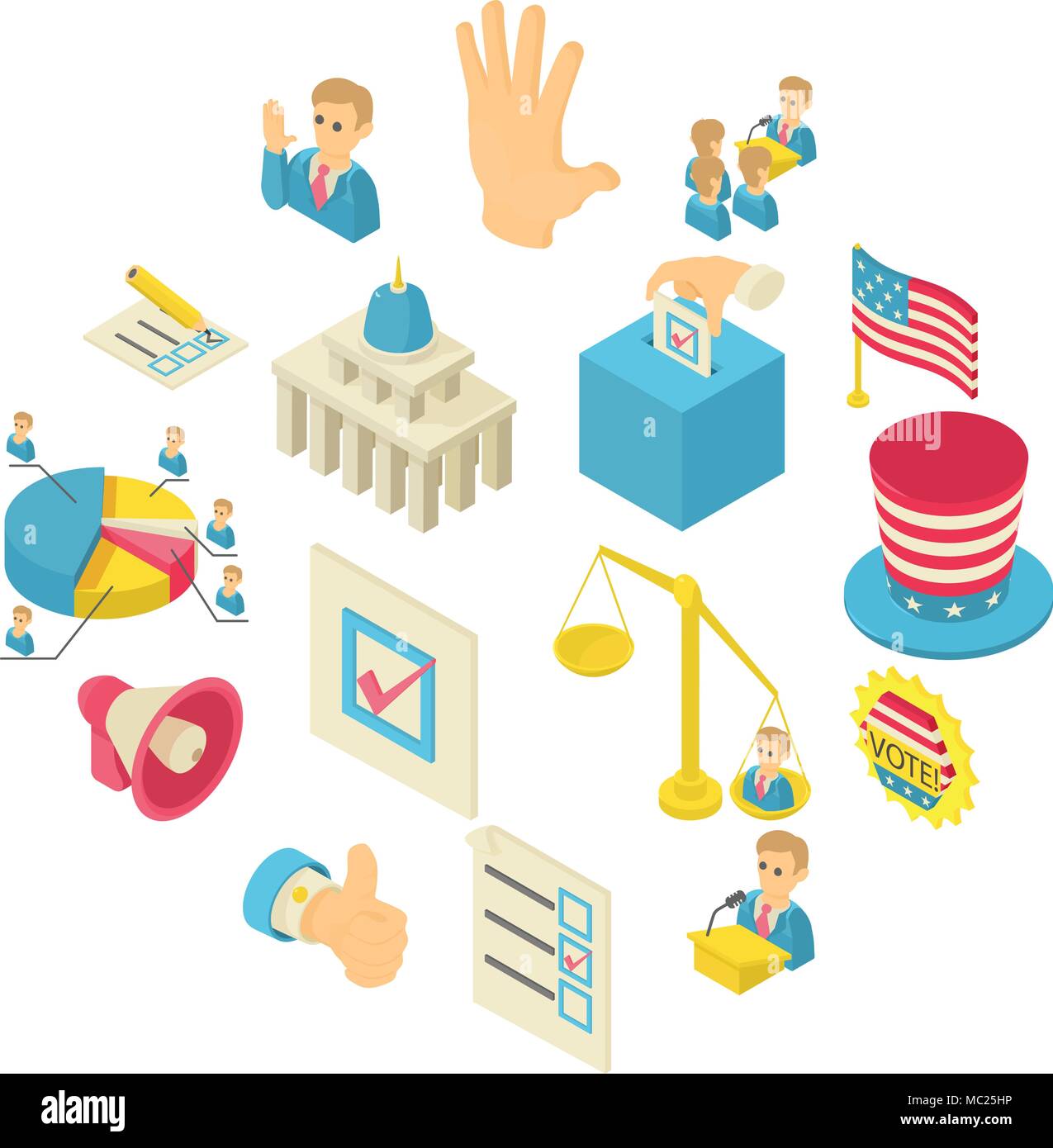Election voting icons set, isometric style Stock Vector Image & Art - Alamy