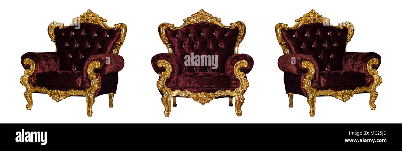 Luxury golden textile chair Stock Photo - Alamy