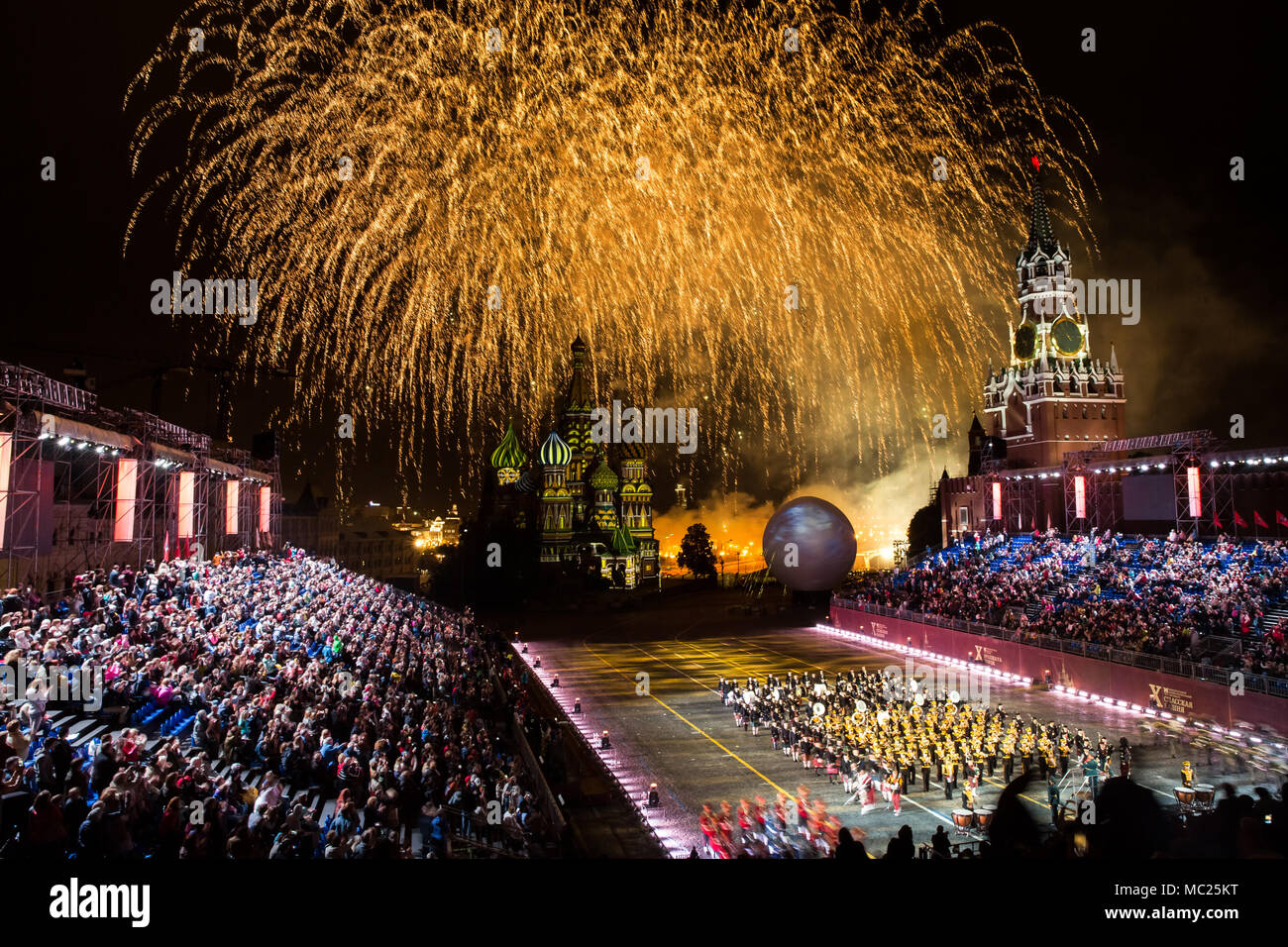 Firework pyrotechnic show on International Military Tattoo Music ...