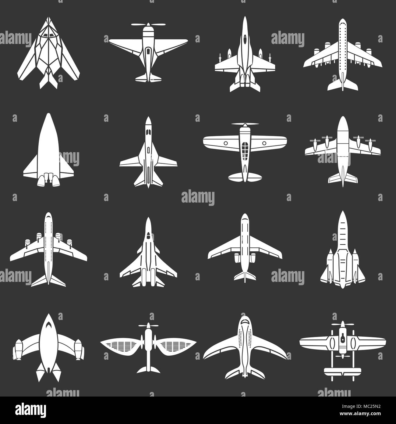 Commercial jet top view Black and White Stock Photos & Images - Alamy