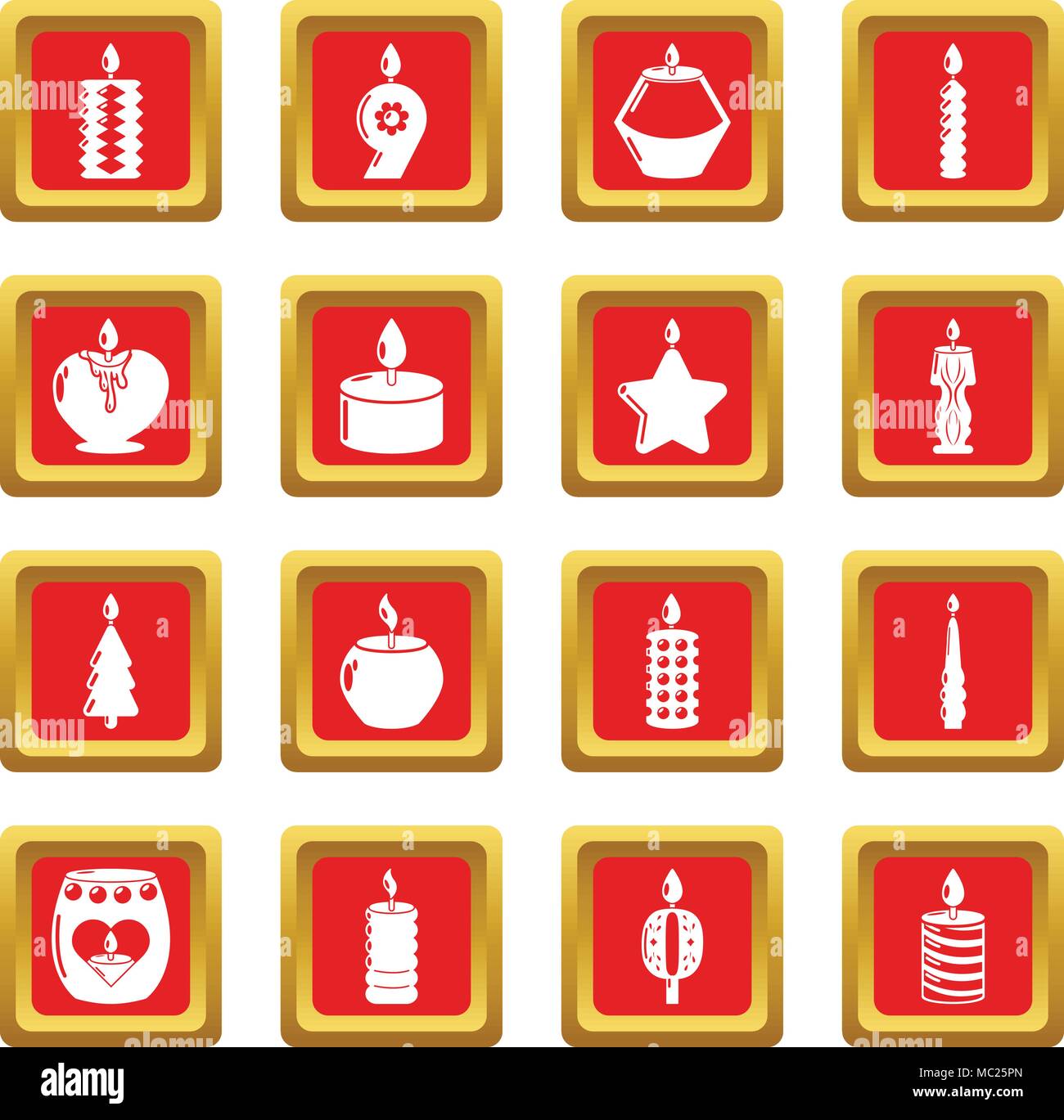 Candle forms icons set red square vector Stock Vector Image & Art - Alamy
