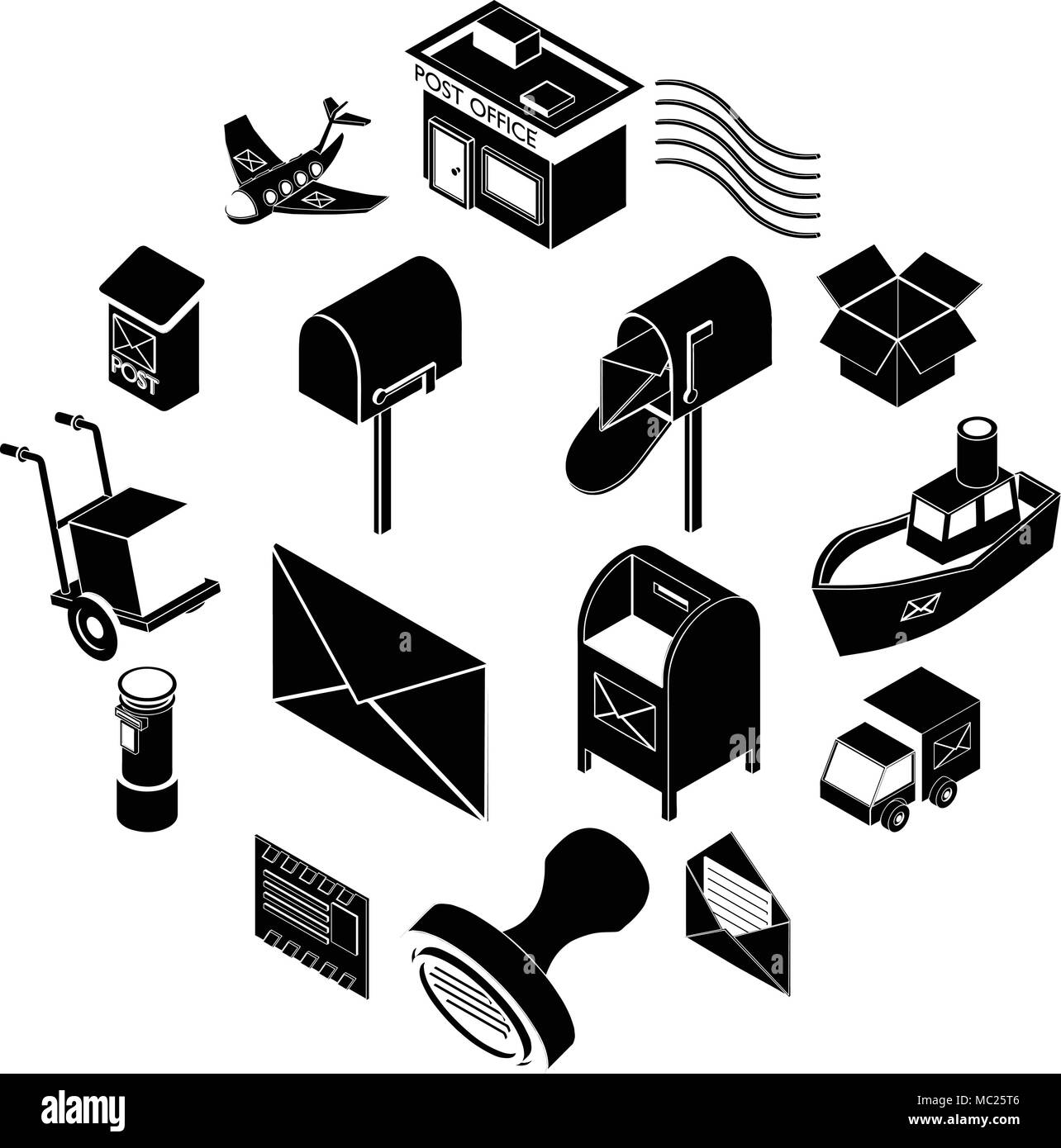 Poste service icons set, simple style Stock Vector Image & Art - Alamy