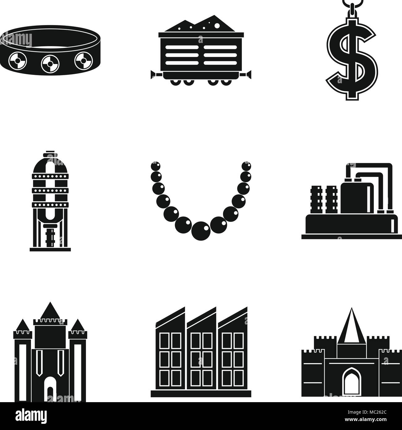 Material wealth icons set, simple style Stock Vector Image & Art - Alamy