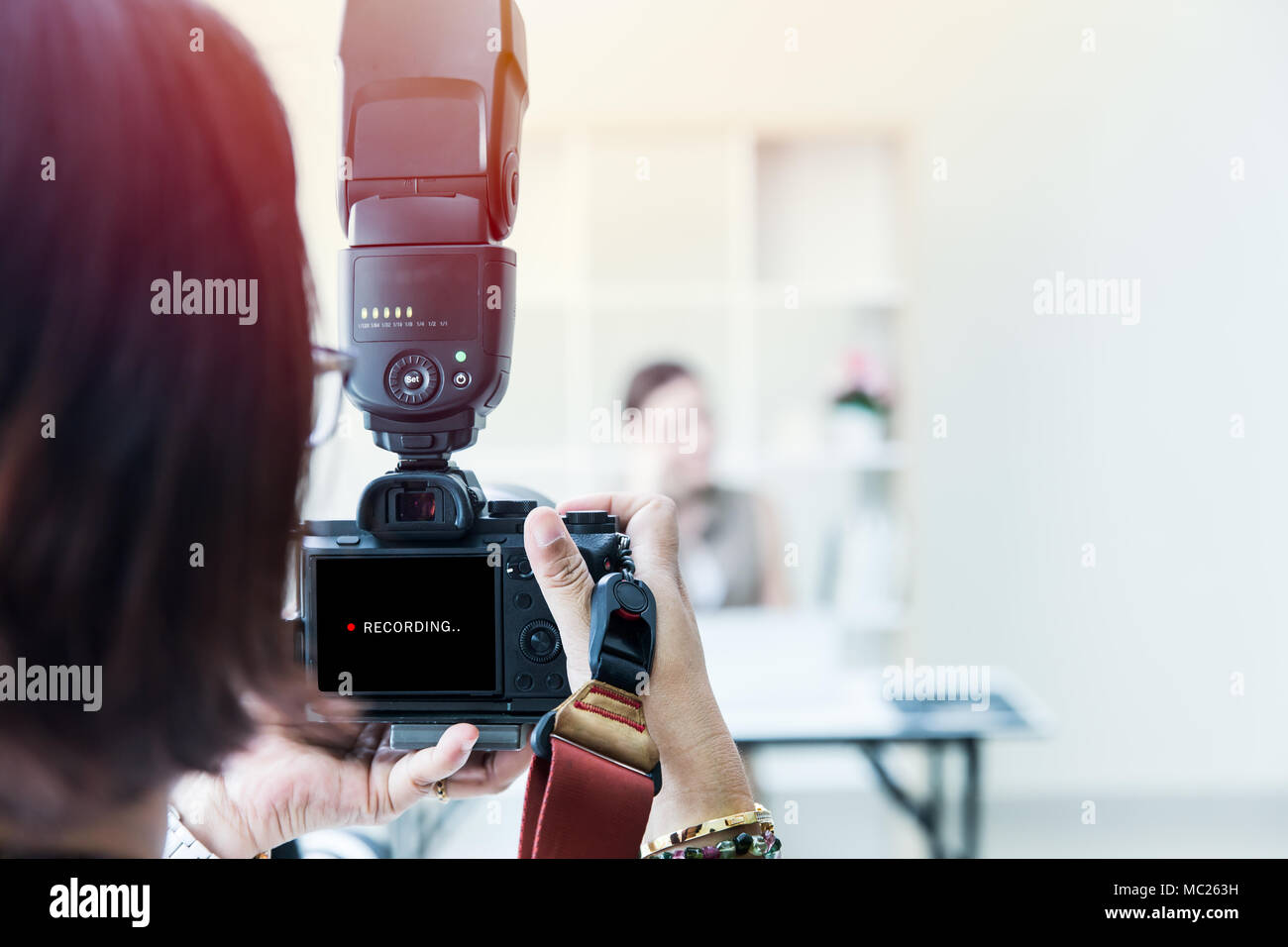 Digital Photography with flash studio on mirrorless digital camera ...