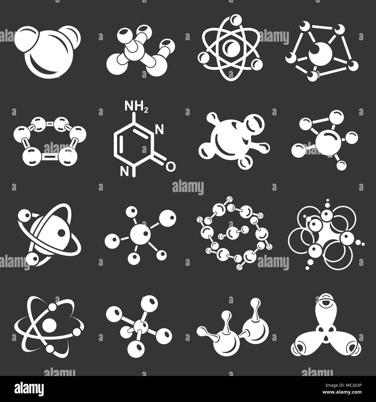 Molecule icons set grey vector Stock Vector Image & Art - Alamy