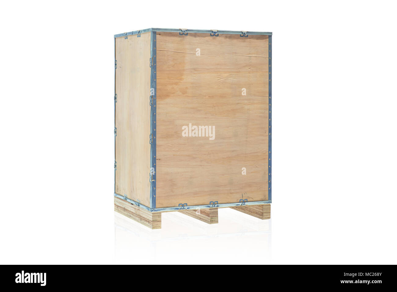 Wooden Goods box for cargo shipping isolated on white with clipping ...