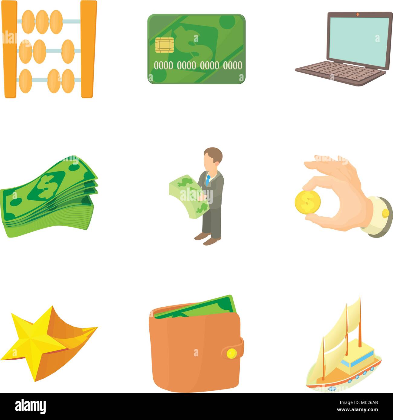 Much money icons set, cartoon style Stock Vector Image & Art - Alamy