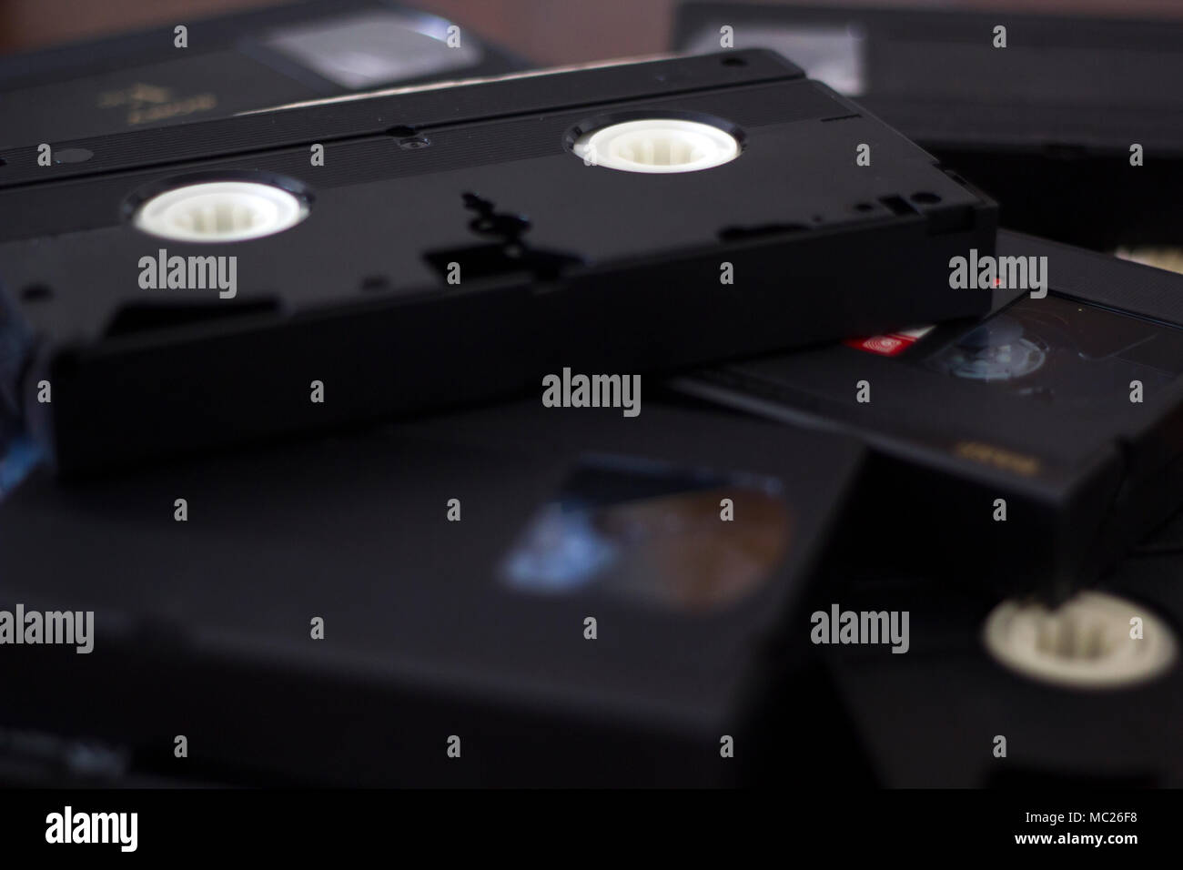 Stack of vhs cassette tapes Stock Photo - Alamy