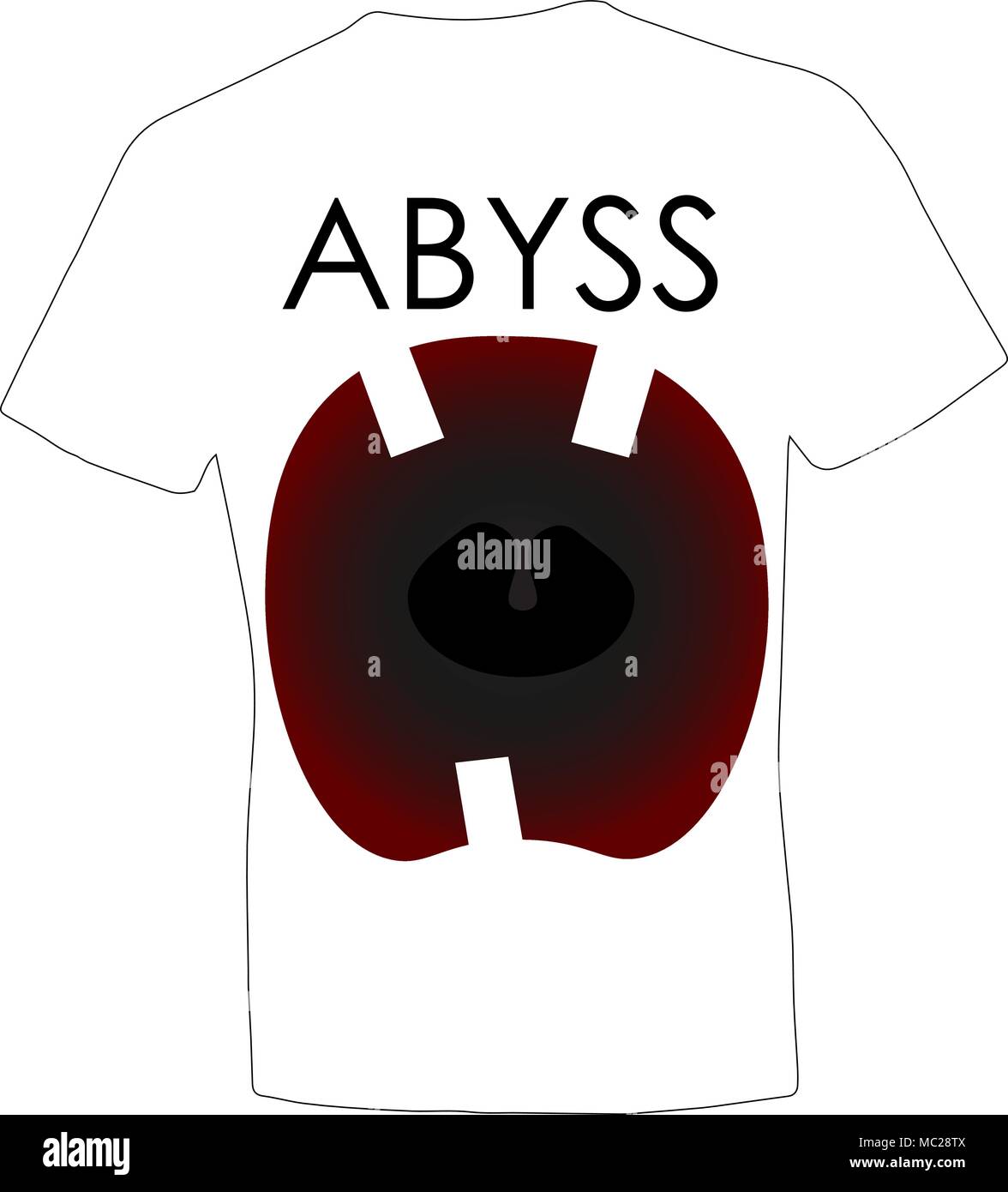 design t-shirt white mouth and teeth abyss funny print Stock Vector ...