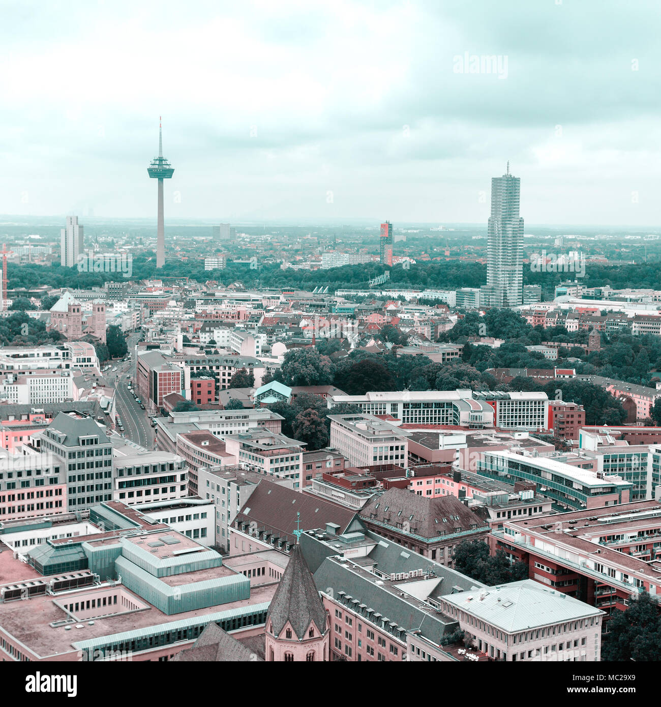 Aerial view of Cologne from the Dom Cathedral Stock Photo - Alamy
