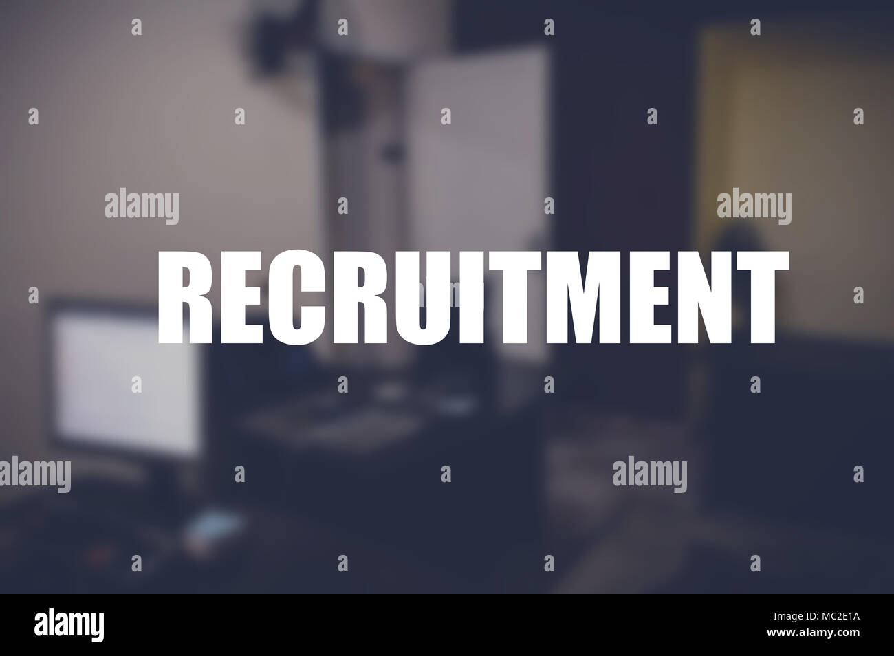 Recruitment word with blurring background Stock Photo - Alamy