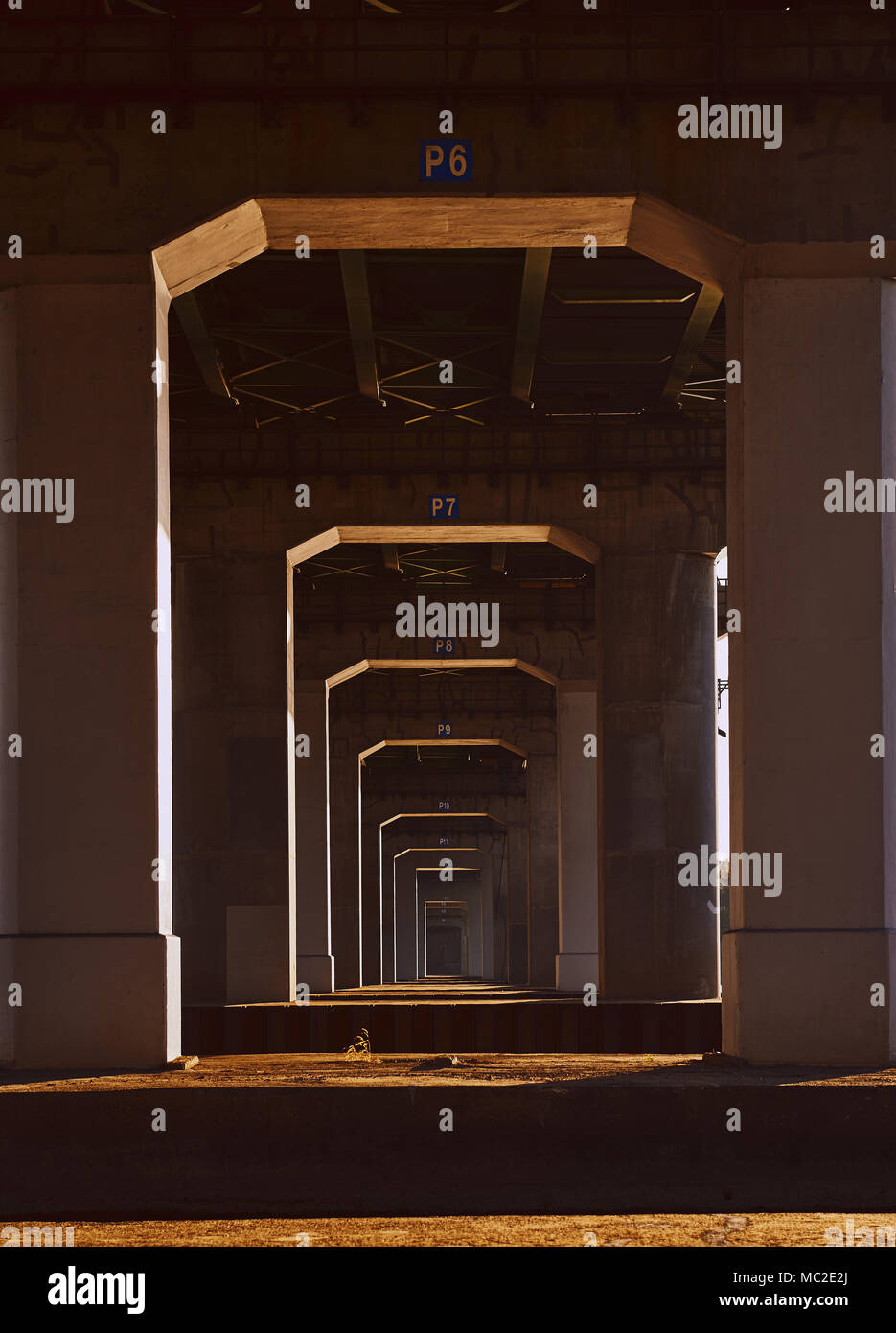 Minimalistic underbridge archway shot in dawn Stock Photo - Alamy