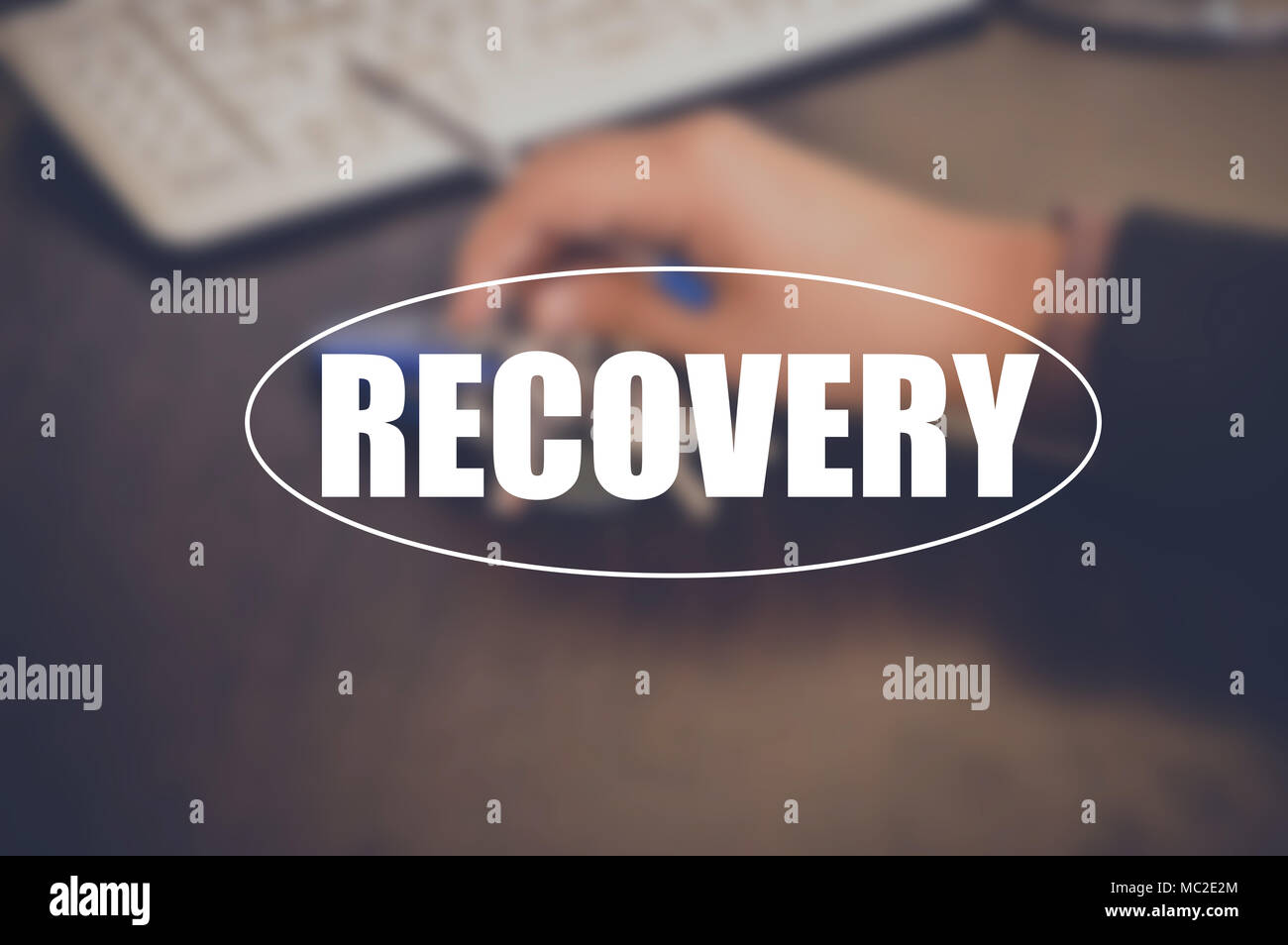 Recovery word with blurring background Stock Photo - Alamy