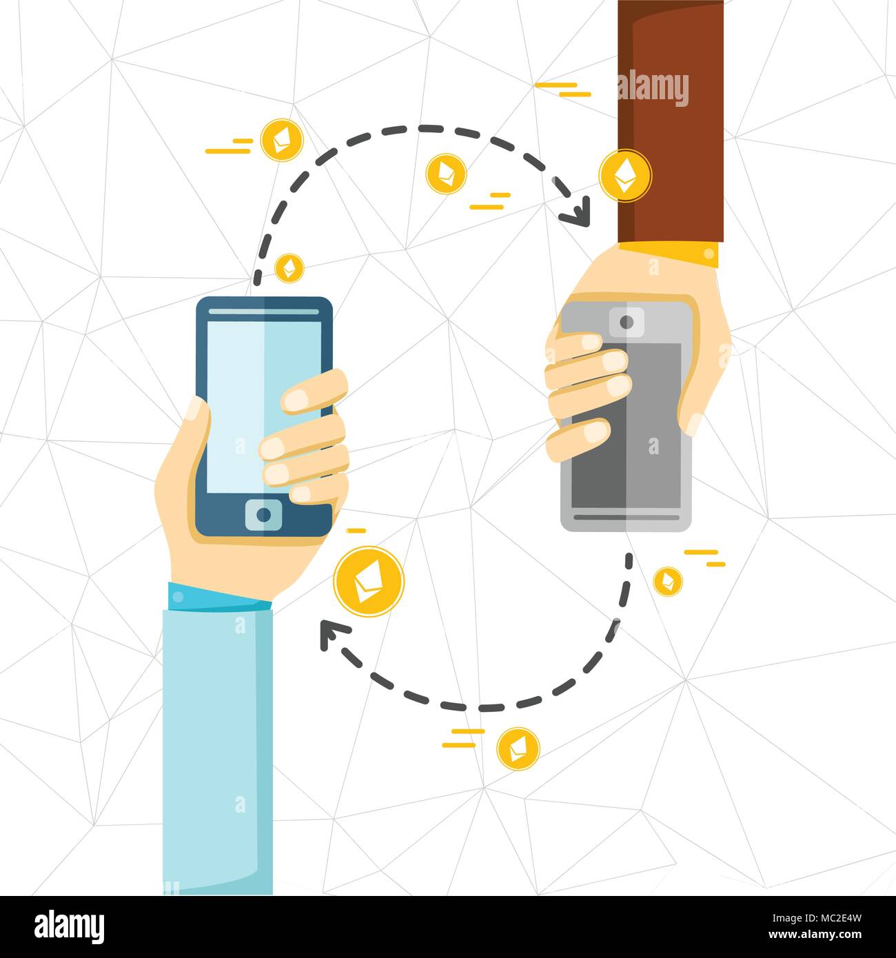 Vector blockchain crypto concept Cut Out Stock Images & Pictures - Alamy