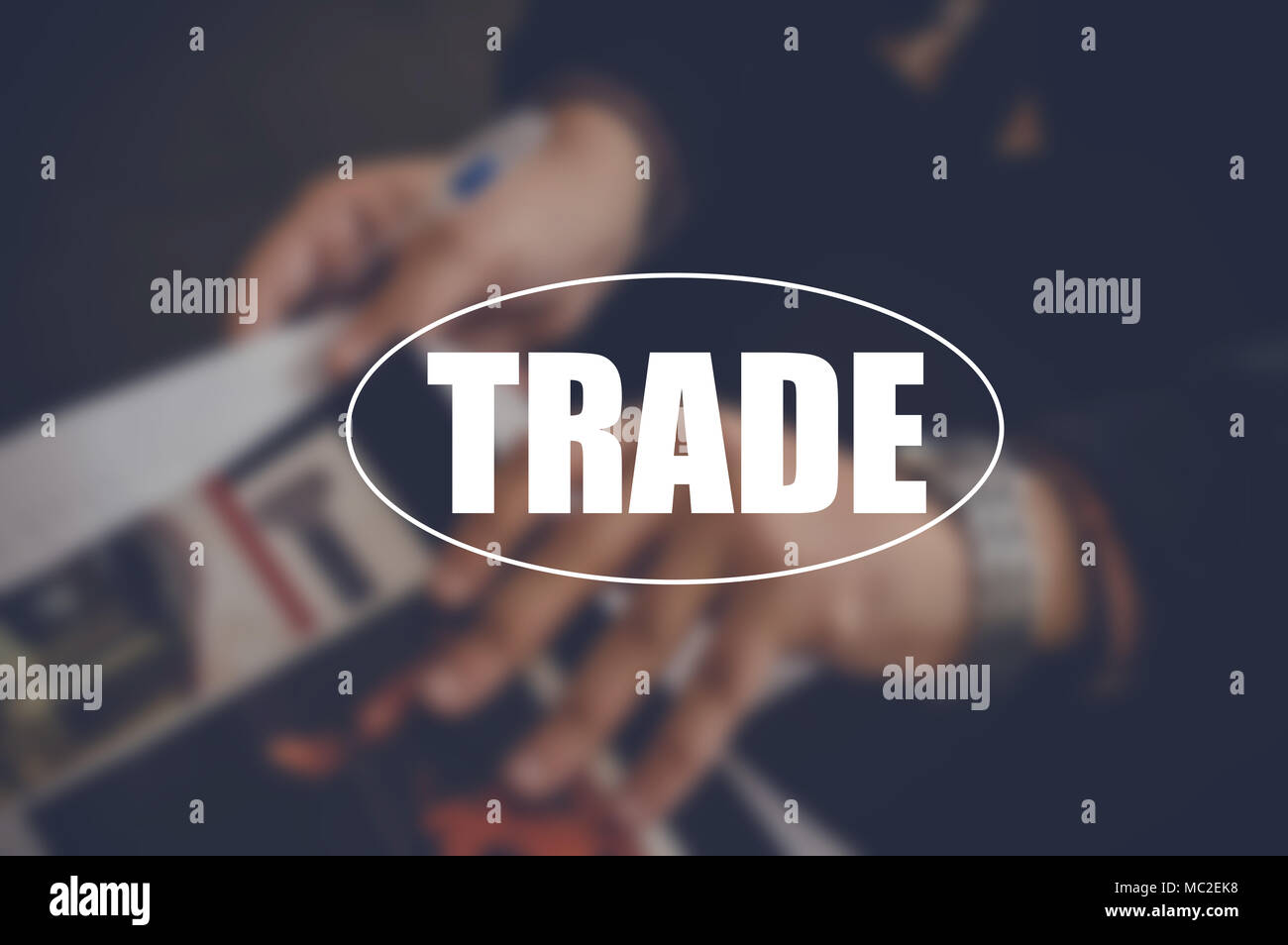 Trade word with blurring background Stock Photo - Alamy