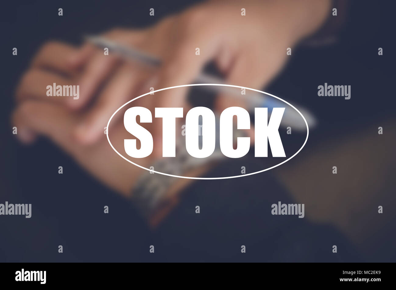 Stock word with blurring background Stock Photo - Alamy