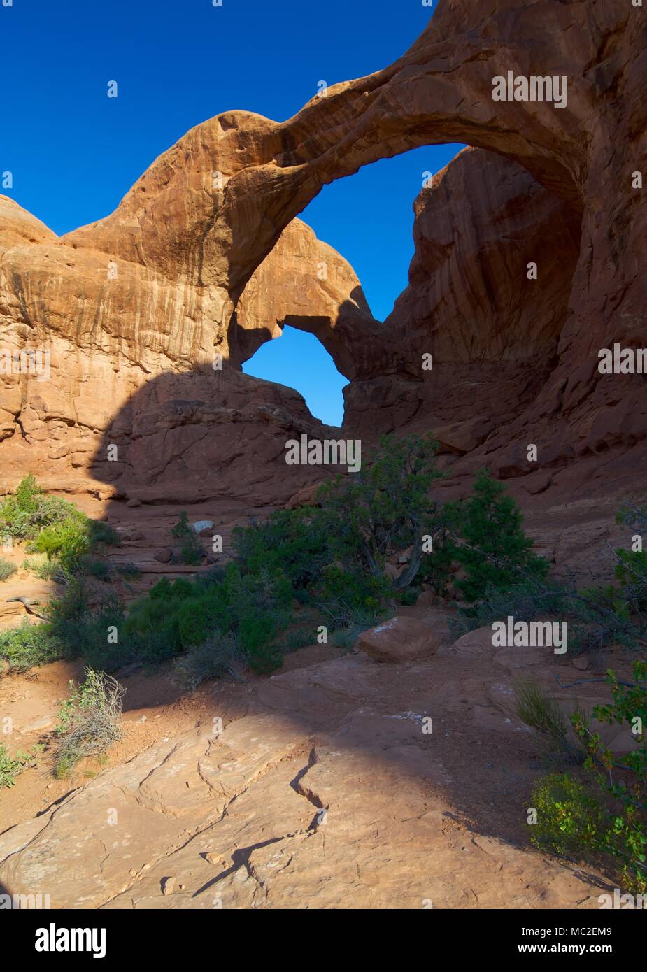 Triple Arches in Arches National Park, Utah, United States Stock Photo ...