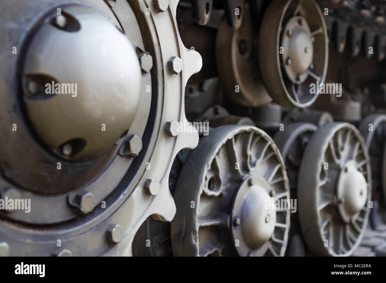 World war 2 Russian tank detail, Cogs and wheels Stock Photo - Alamy