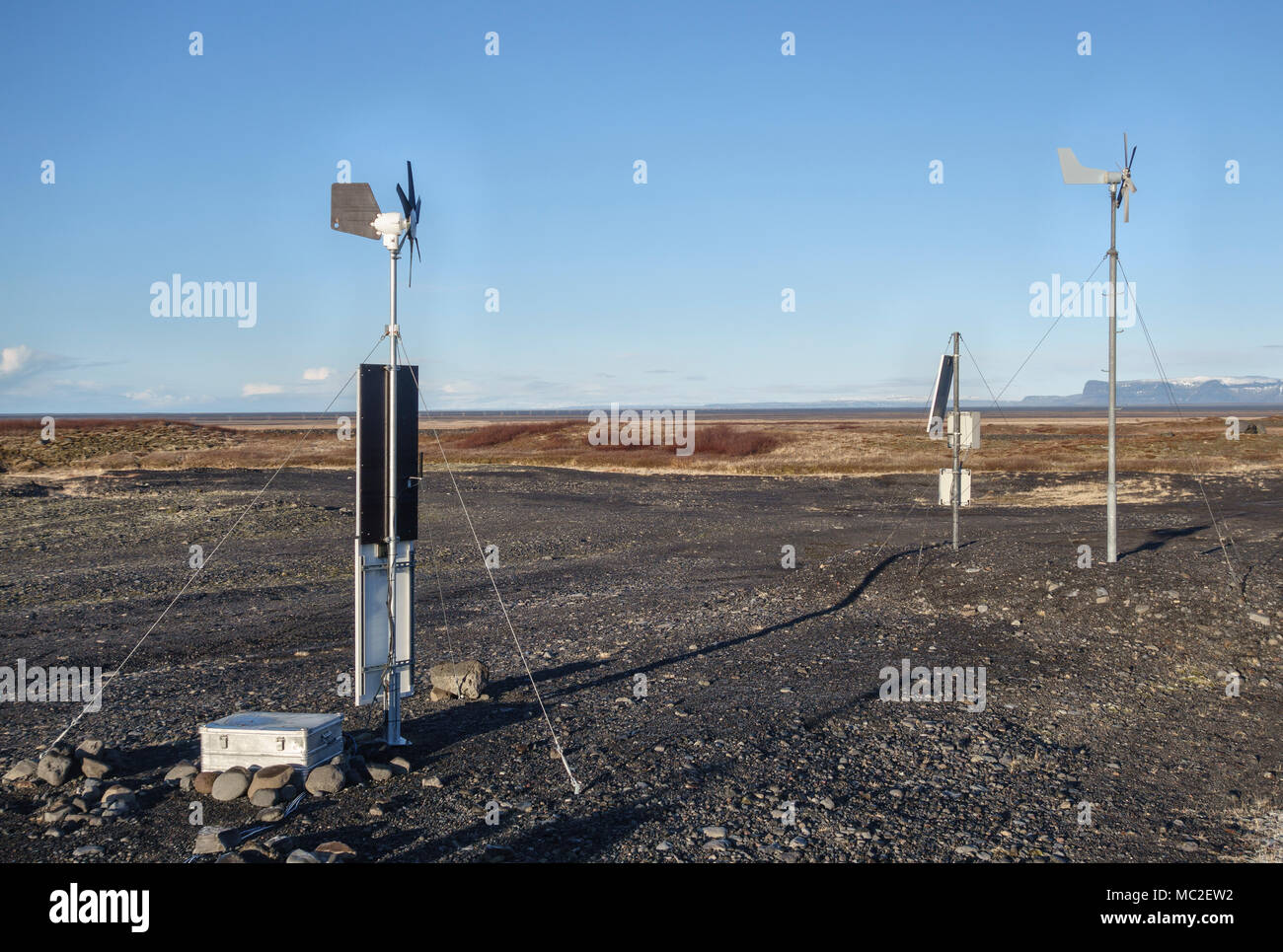 South Iceland. A solar powered automatic weather station monitoring ...