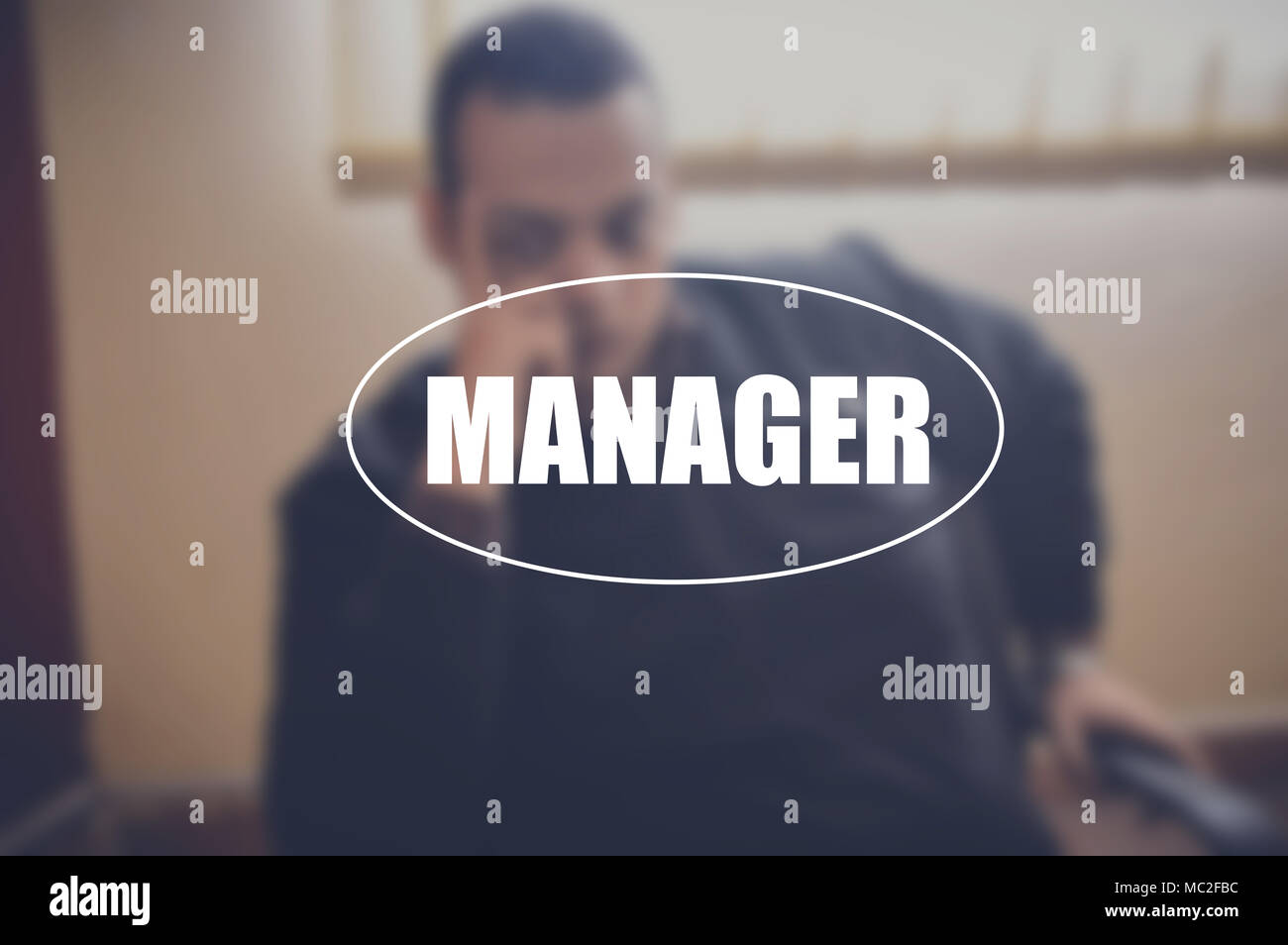 Manager word with blurring background Stock Photo - Alamy