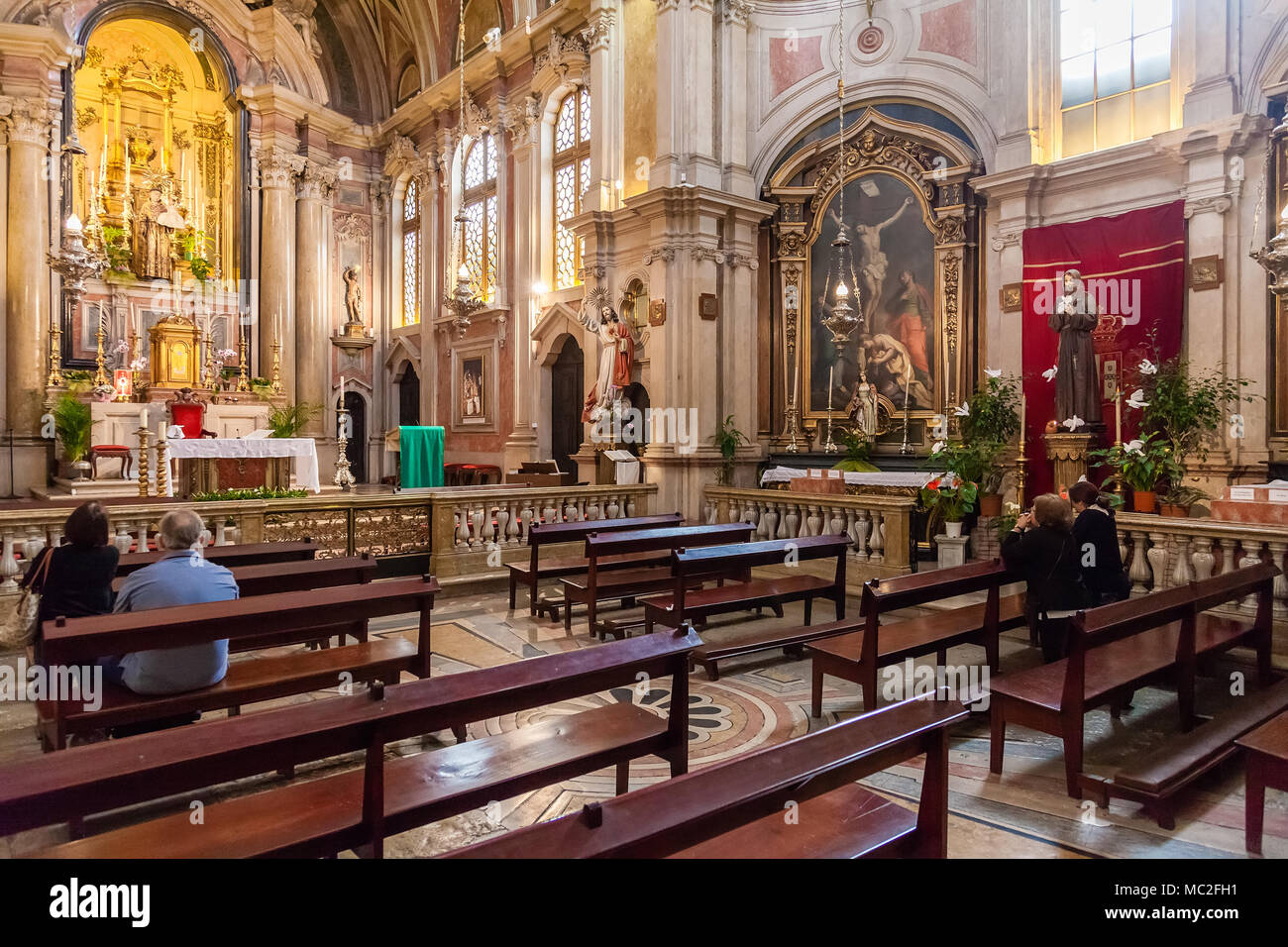 Lisbon, Portugal. Santo Antonio de Lisboa Church interior. Built on ...