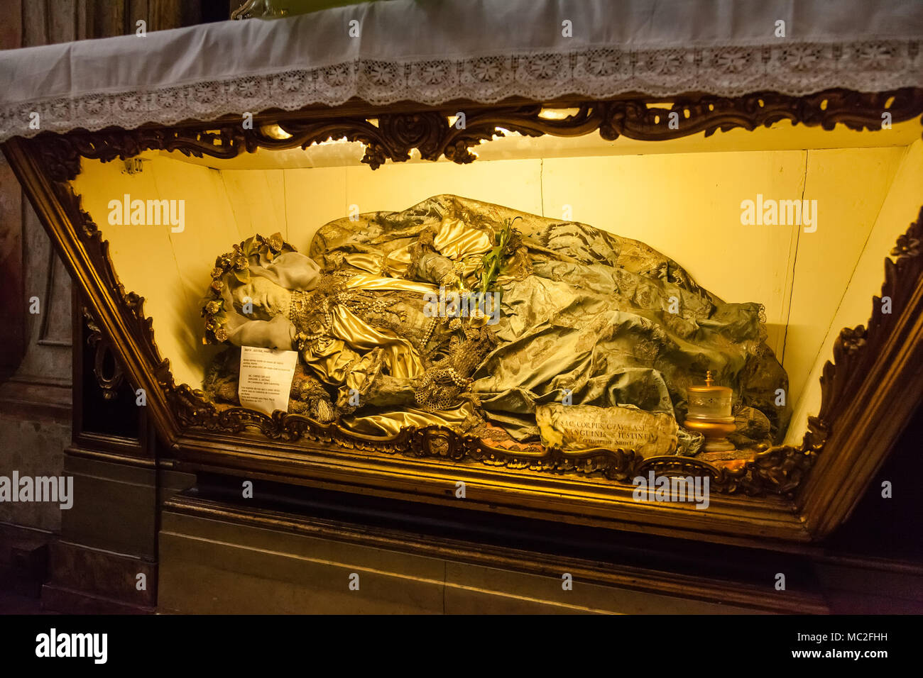 Lisbon, Portugal. Remains of Saint Justina of Padua in Santo Antonio de ...