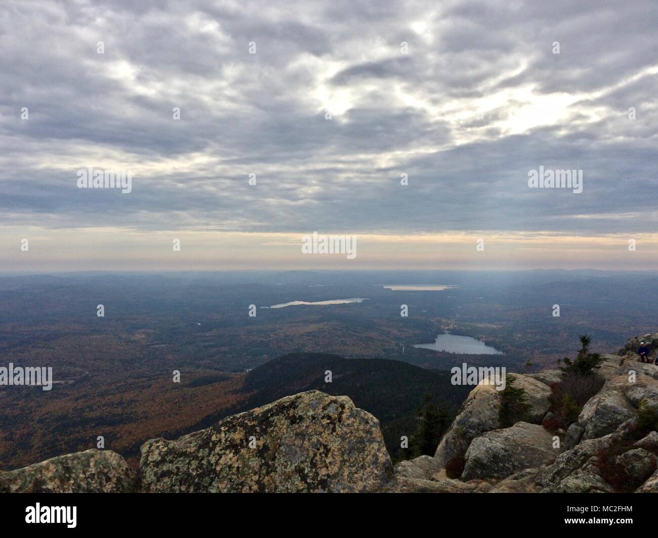 At the top of Mount Chocorua, in the White Mountains, New Hampshire, a ...