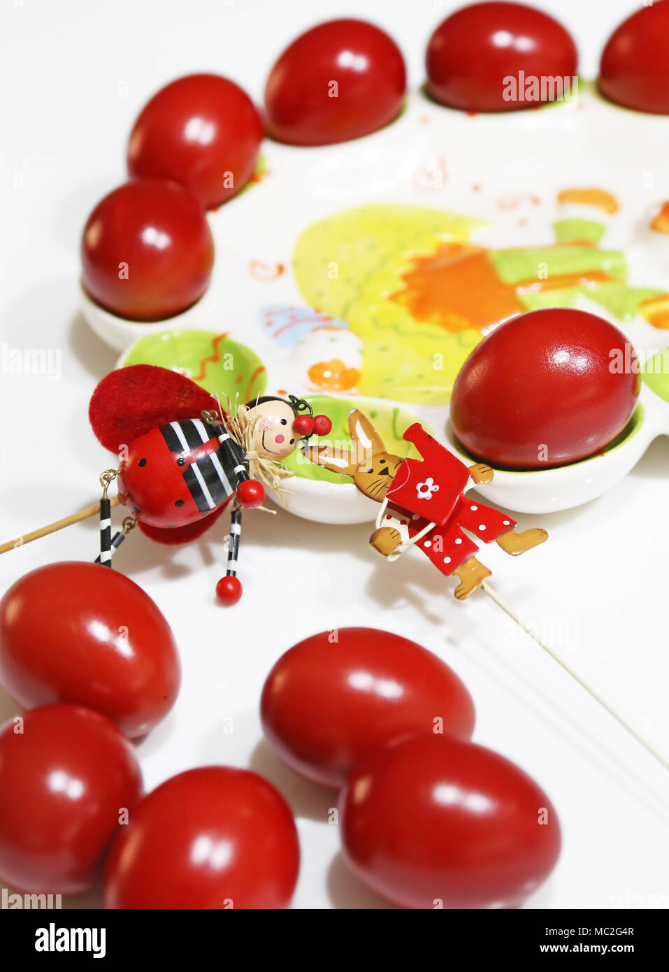 decorative red Easter eggs Stock Photo - Alamy