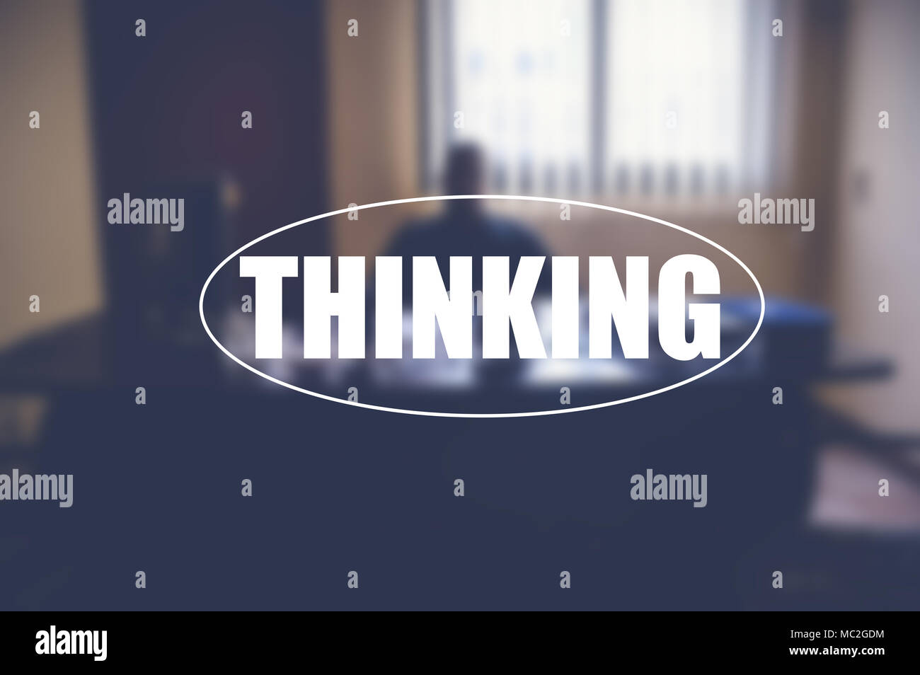 Thinking word with blurring background Stock Photo - Alamy