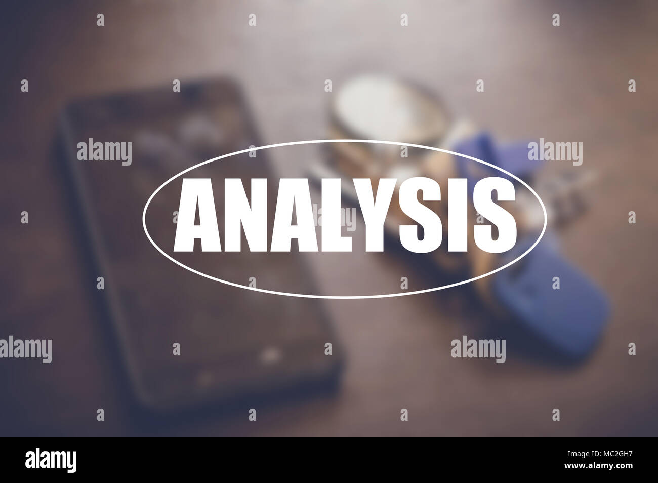 Analysis word with blurring background Stock Photo - Alamy