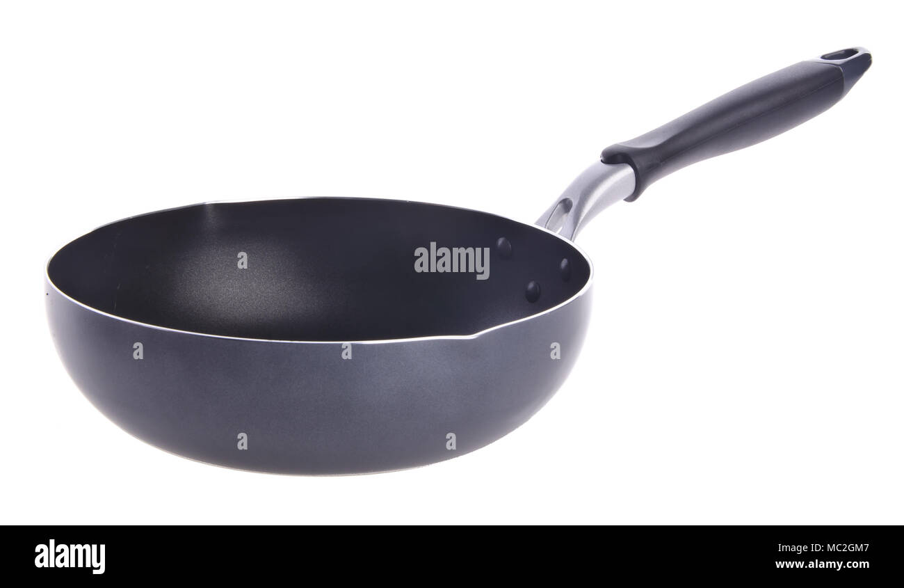pan, metal frying pan, on a white background Stock Photo - Alamy