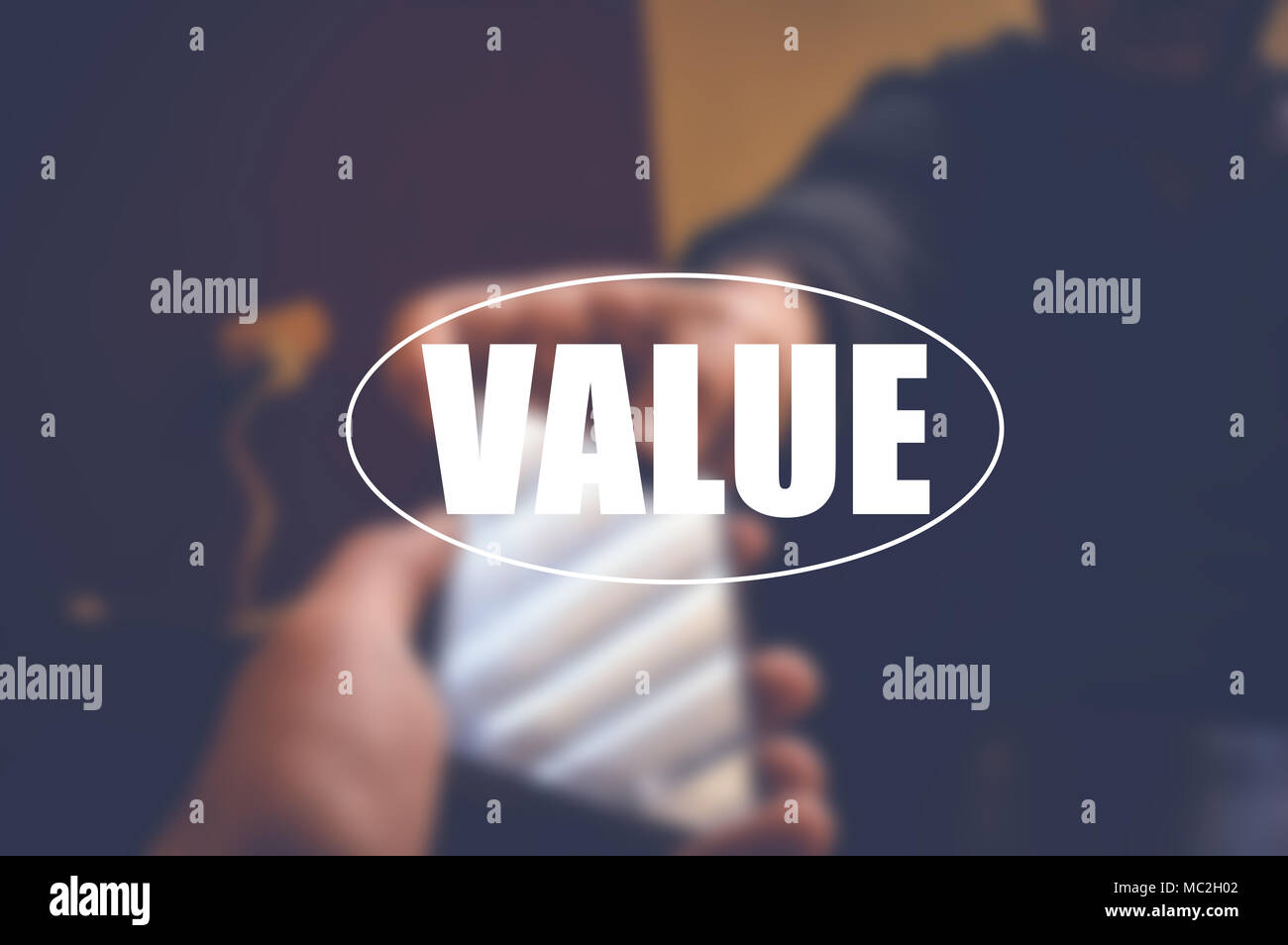 Value word with blurring background Stock Photo - Alamy