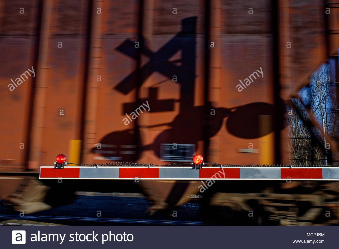 Railroad Crossing Gate Arm Stock Photos & Railroad Crossing Gate Arm ...
