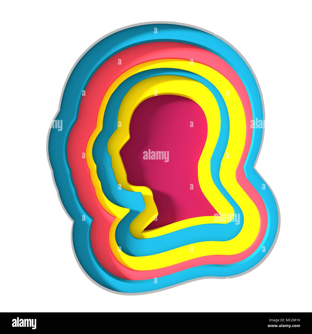 Human head paper cut 3d hi-res stock photography and images - Alamy