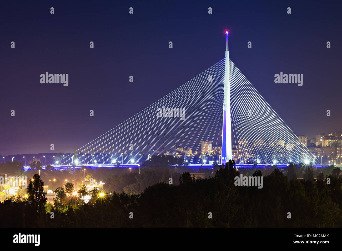 Ada bridge in the center of Belgrade Stock Photo - Alamy