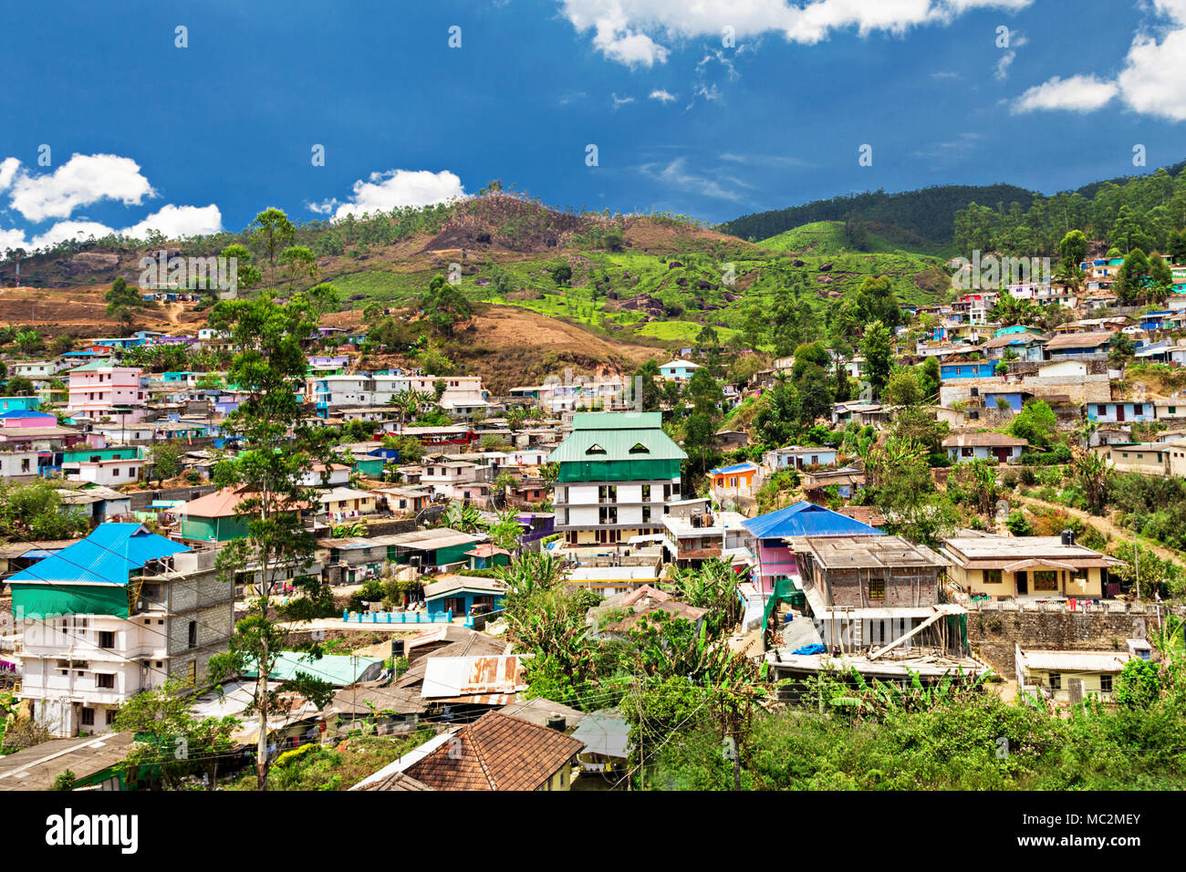 Landscape of Munnar town, second tea plantation in India Stock Photo ...