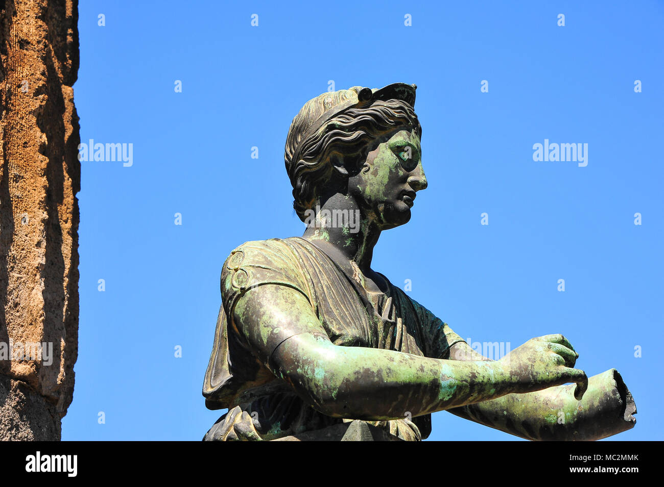 Pompeii, Italy: Bronze statue of Diana, the twin sister of Apollo at ...