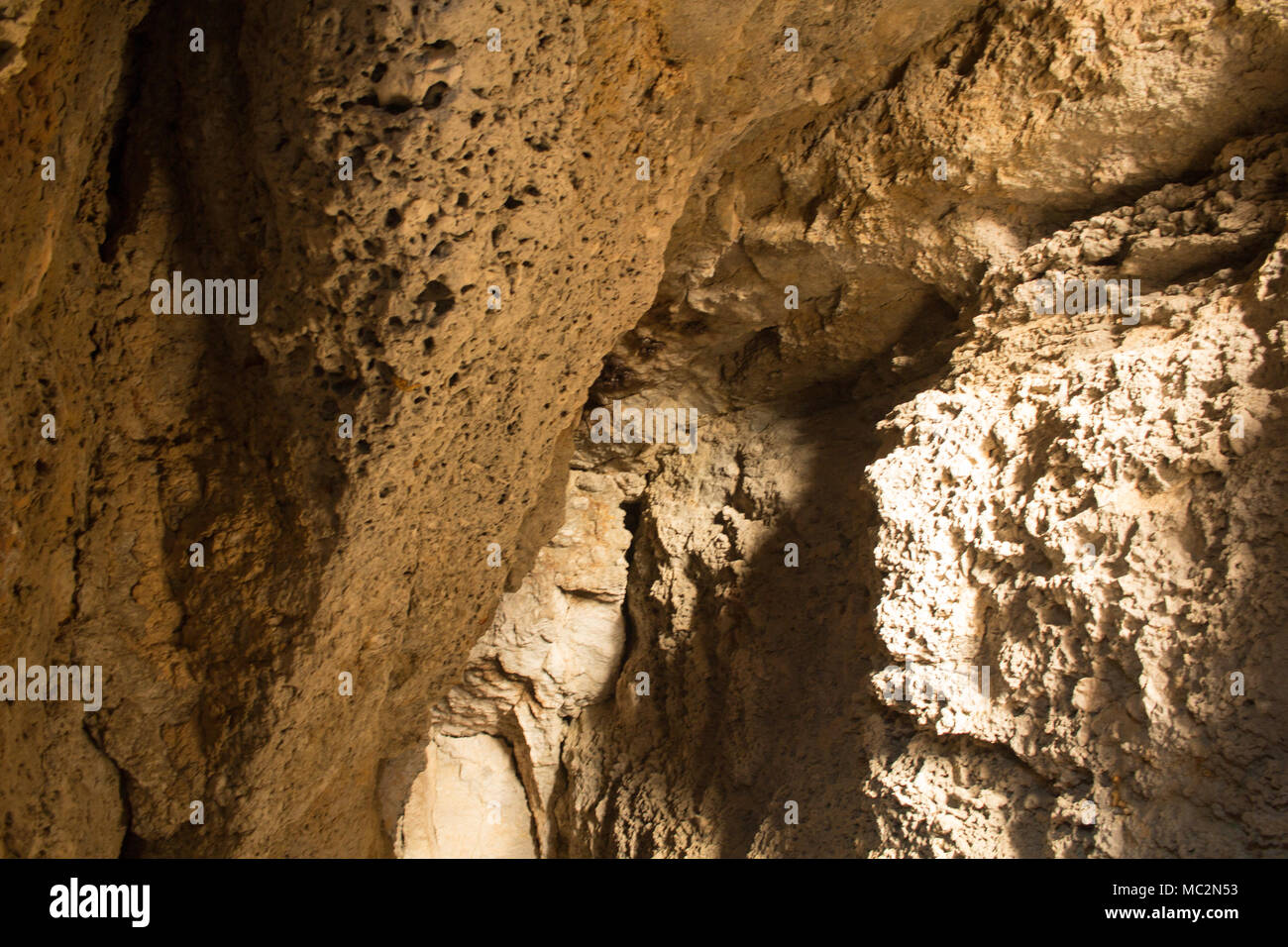 Stunning views of the vaults of the natural cave. Inside view Stock ...