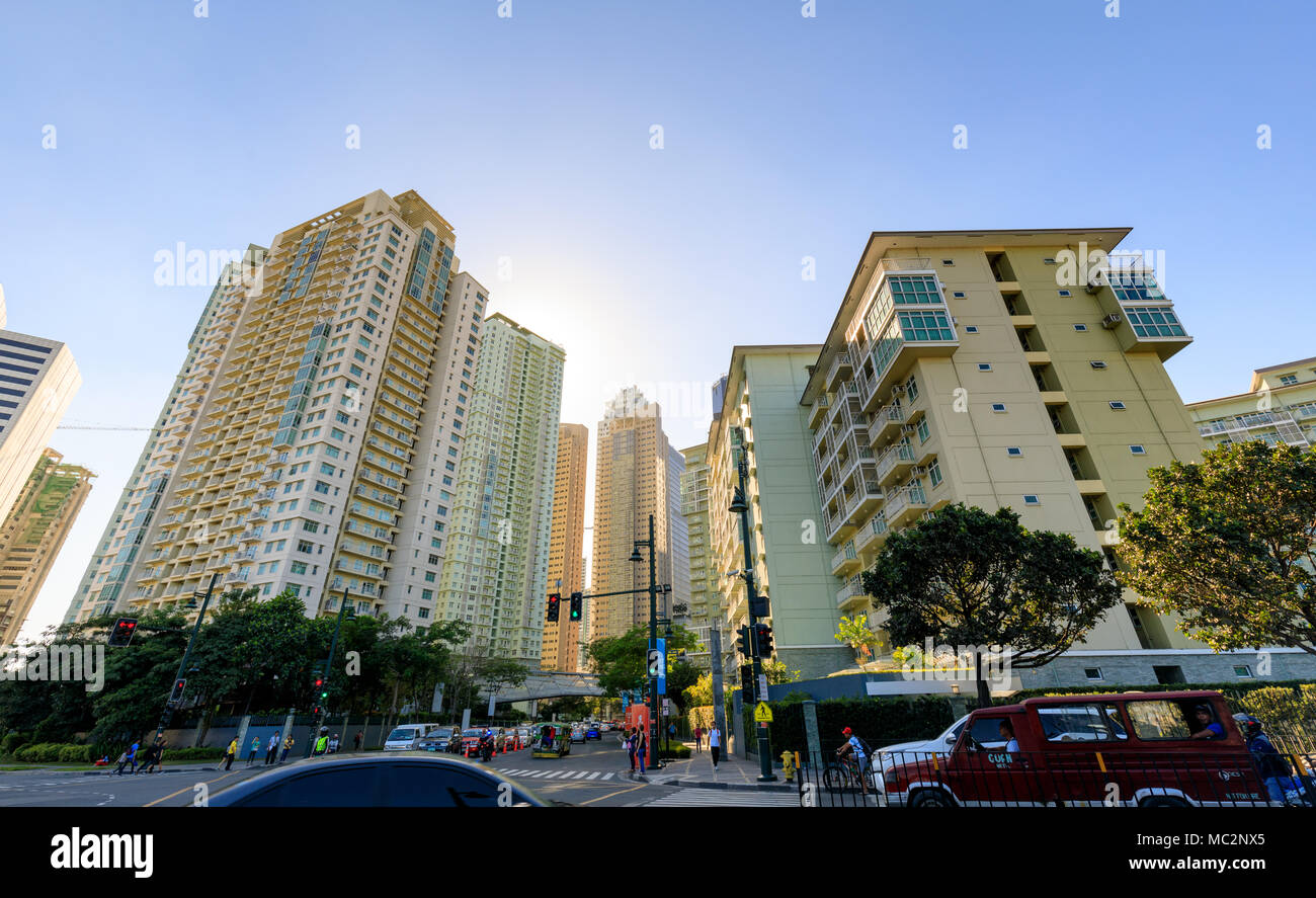 Manila, Philippines - Feb 24, 2018 : Serendra residential facade in ...