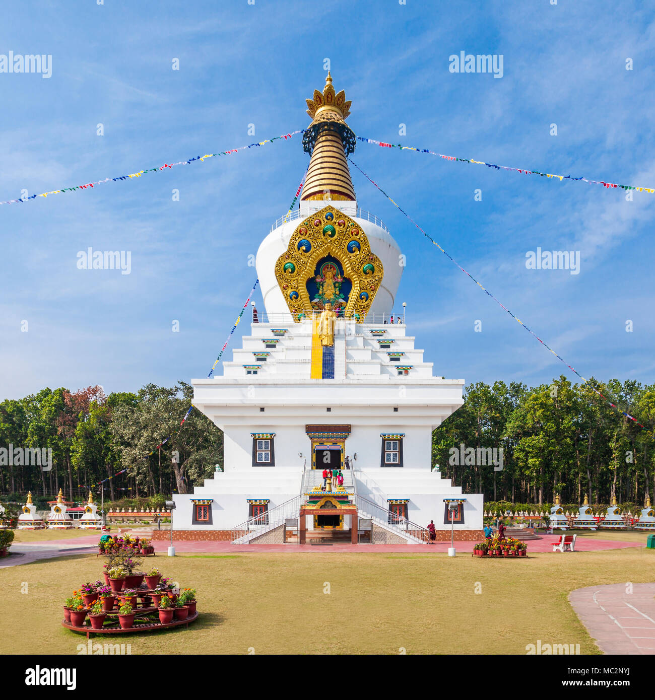 The Great stupa in Mindrolling Monastery in Dehradun, India is a ...