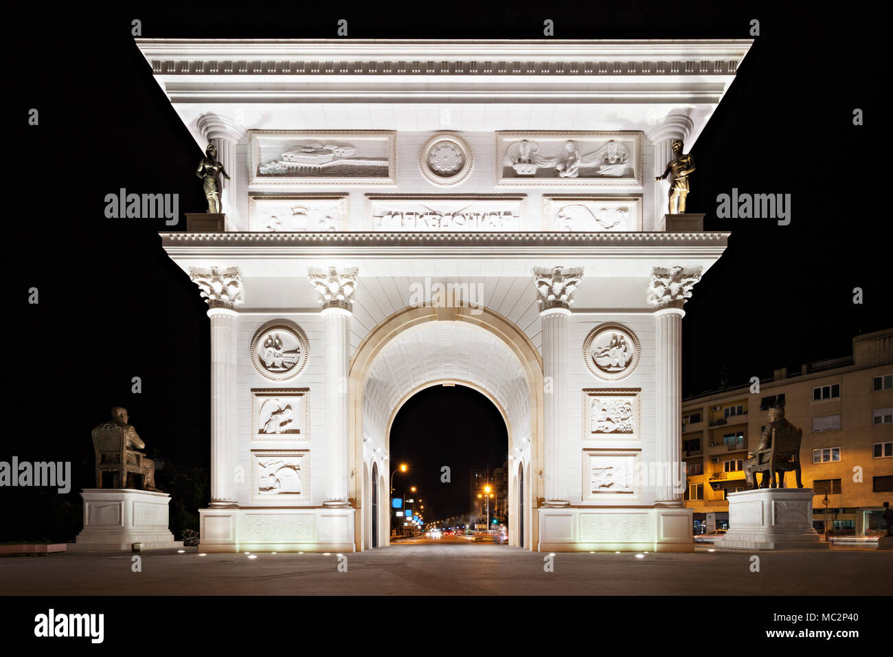 Gate on the main square of Skopje, Macedonia Stock Photo - Alamy