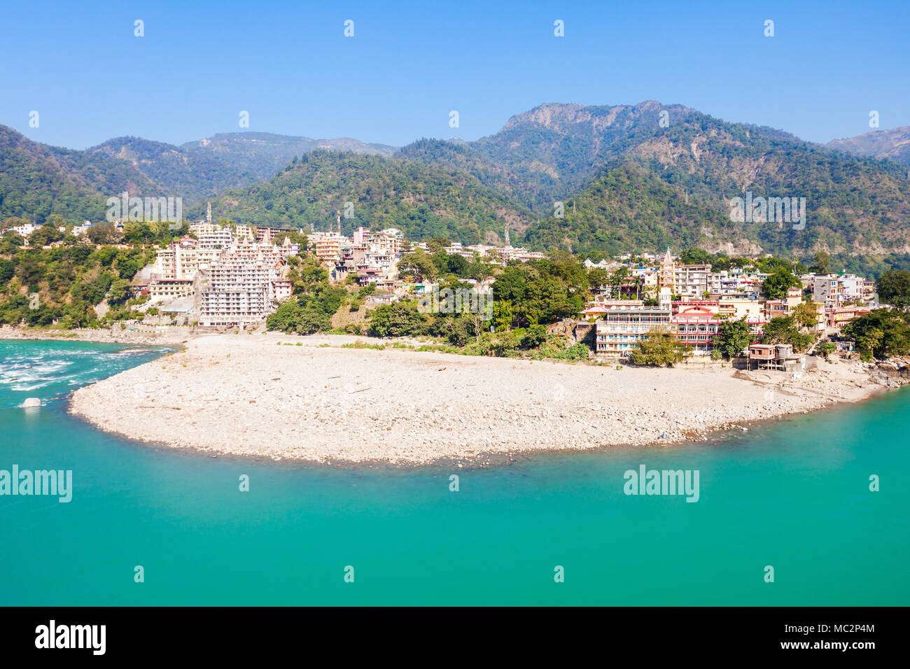 Rishikesh panoramic view, India. It is known as the Gateway to the ...